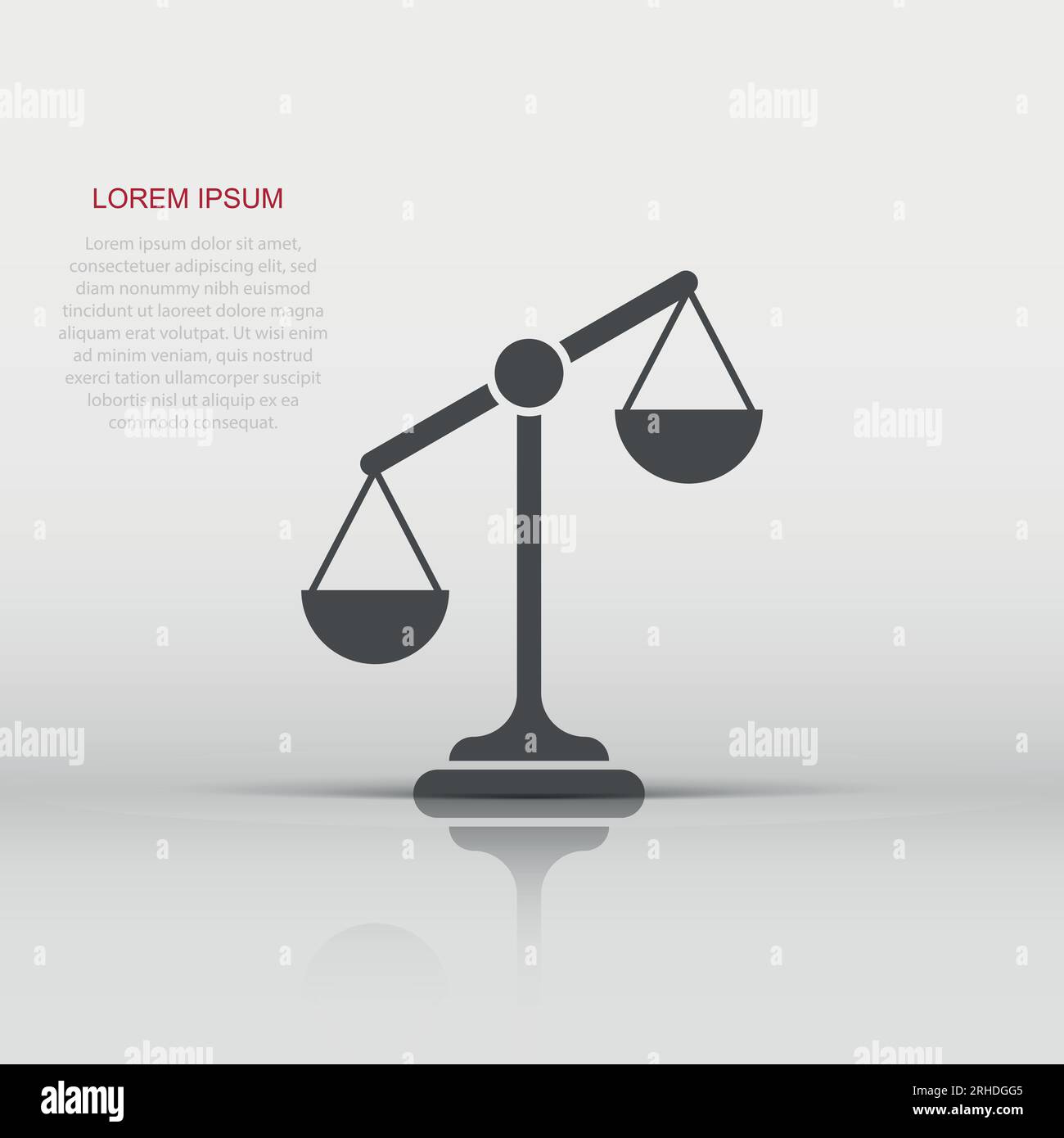 Scales icon in flat style. Libra vector illustration on isolated ...