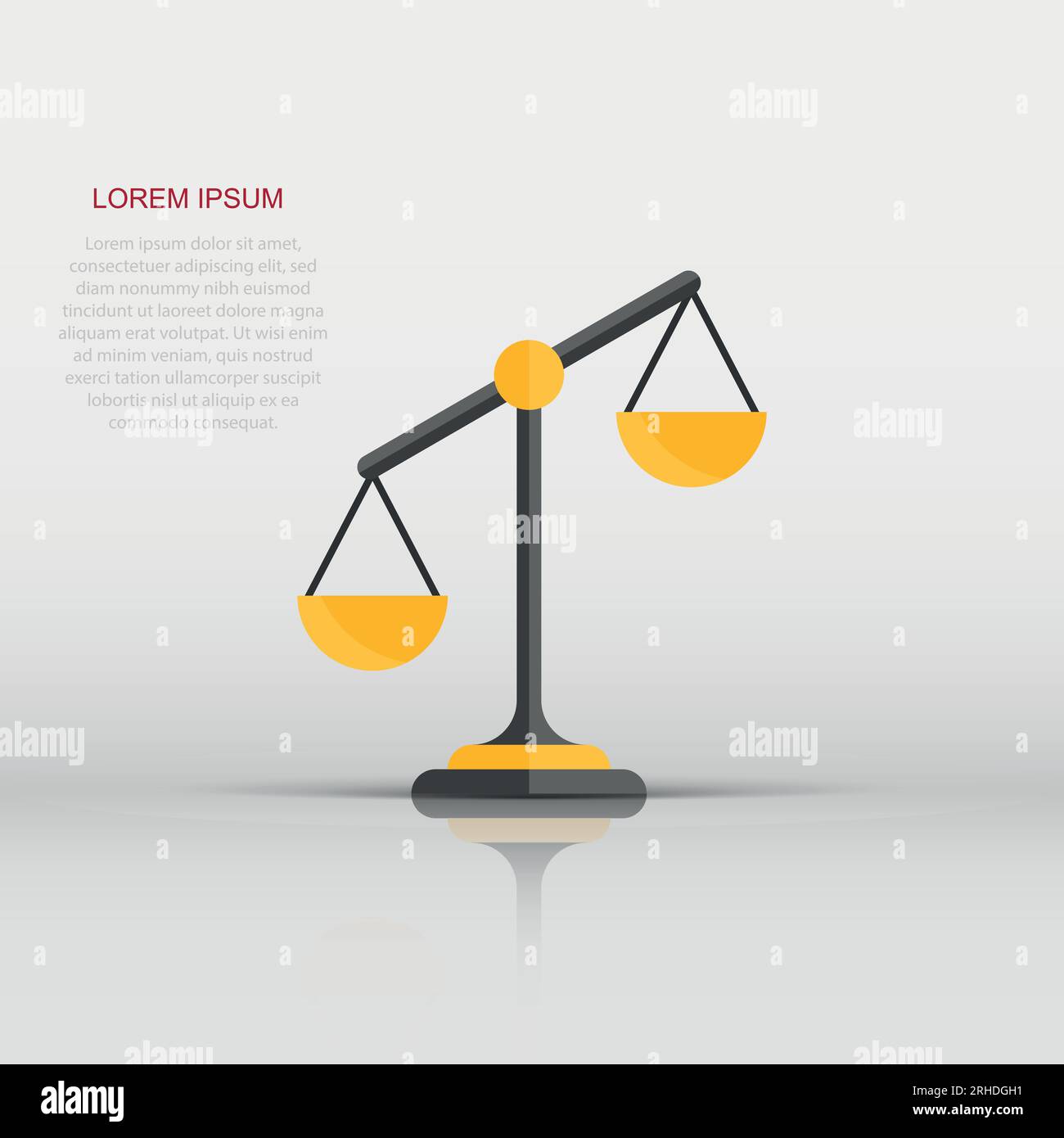 Scales icon in flat style. Libra vector illustration on isolated ...