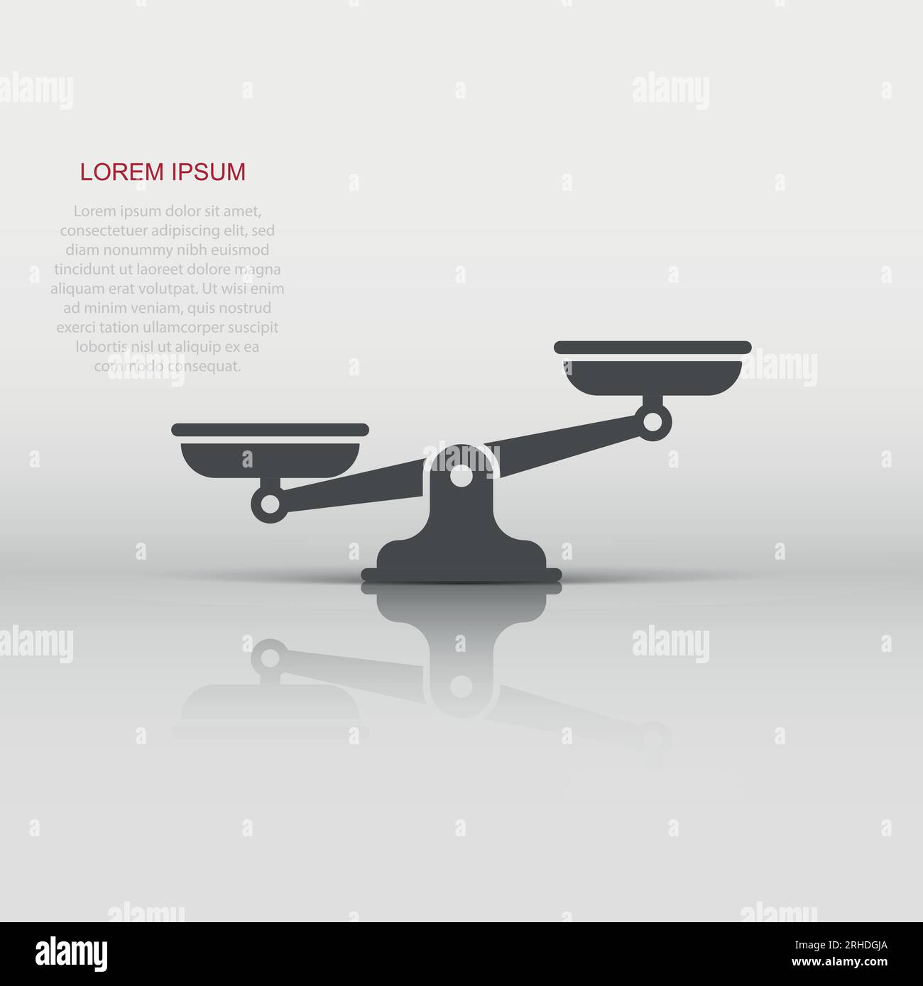 Scales icon in flat style. Libra vector illustration on isolated ...