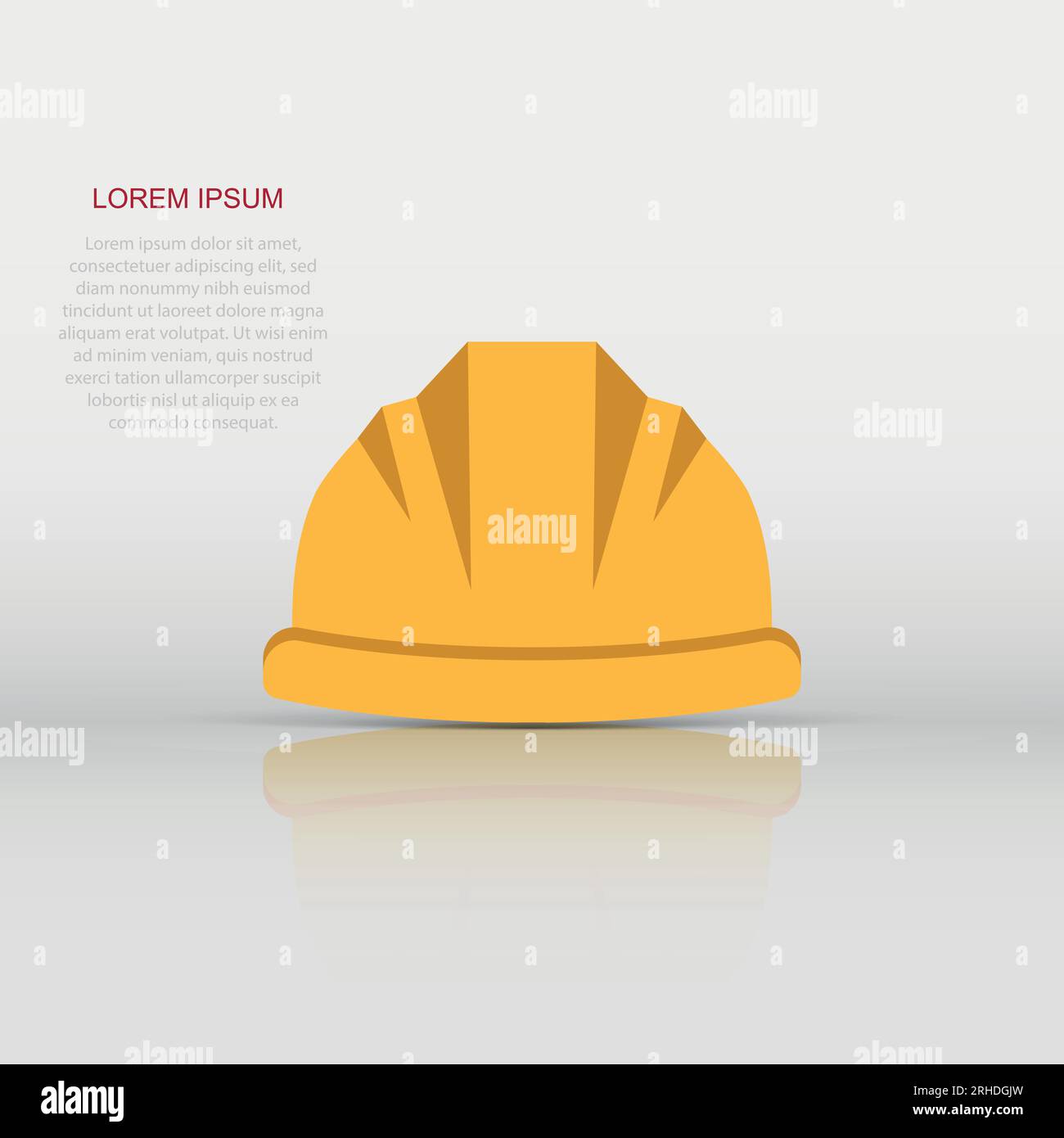 Construction helmet icon in flat style. Safety cap vector illustration ...