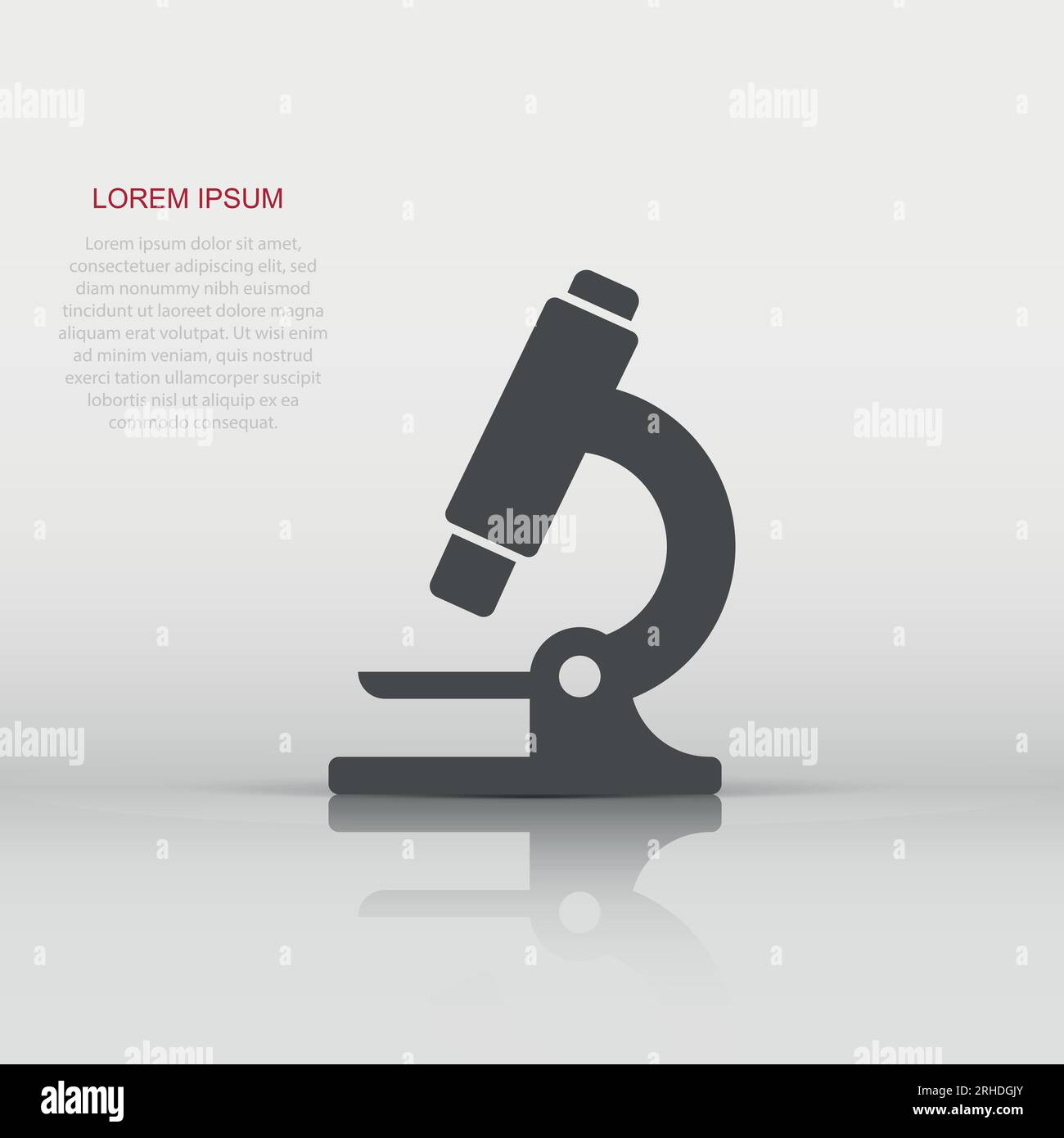 Microscope icon in flat style. Laboratory magnifier vector illustration ...