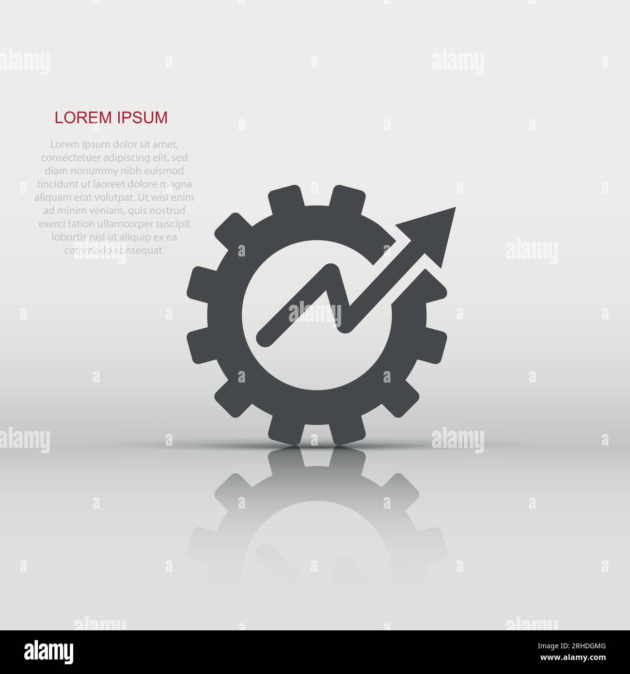 Productivity icon in flat style. Process strategy vector illustration ...