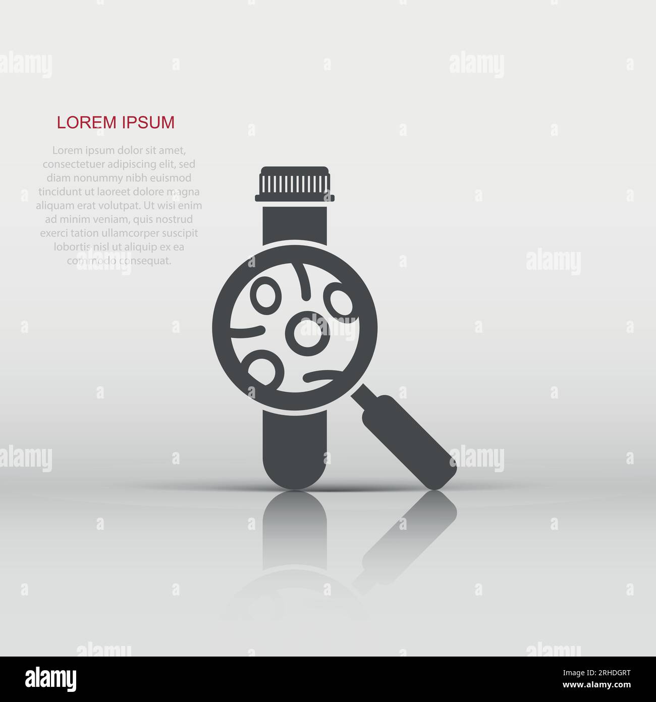 Blood test tube icon in flat style. Hematology vector illustration on ...