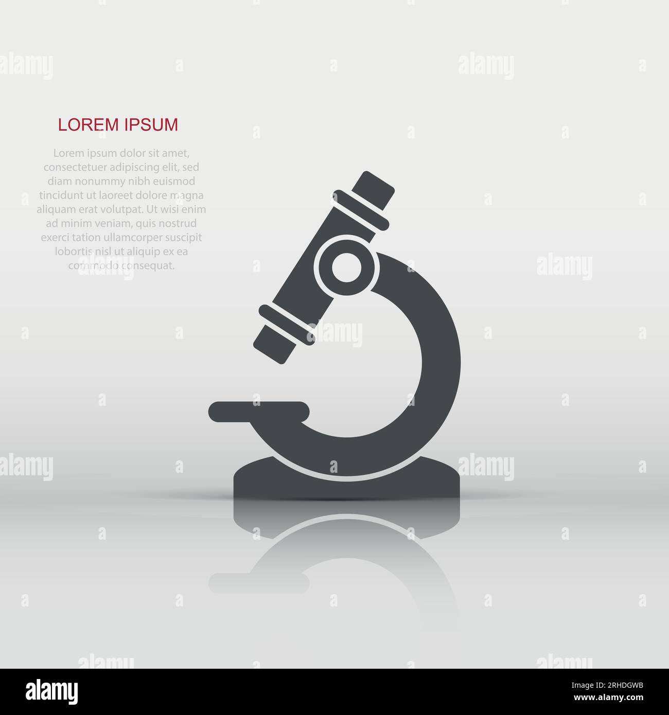 Microscope icon in flat style. Laboratory magnifier vector illustration ...