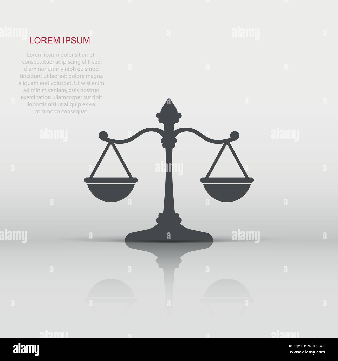 Scales icon in flat style. Libra vector illustration on isolated ...