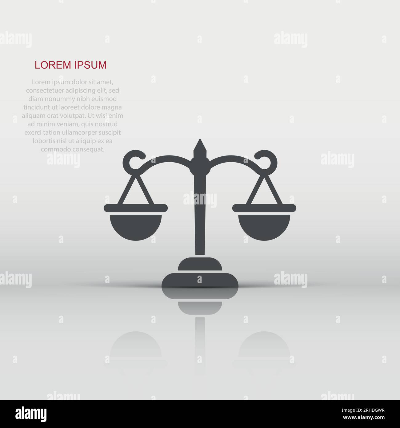 Scales icon in flat style. Libra vector illustration on isolated ...