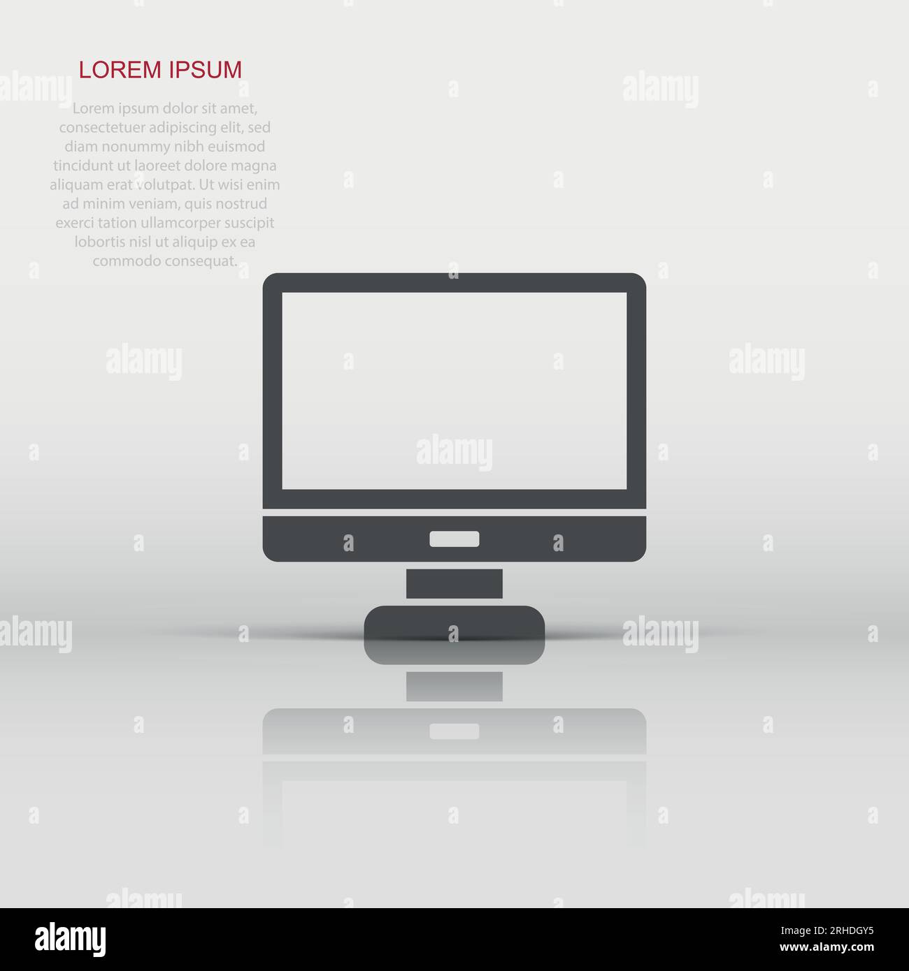 Personal computer in flat style. Desktop pc vector illustration on ...