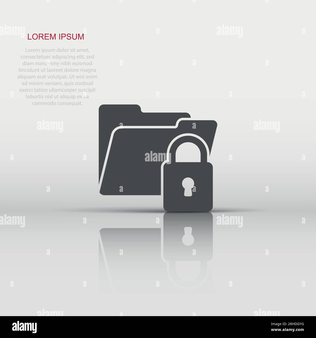 Files folder permission icon in flat style. Document access vector ...