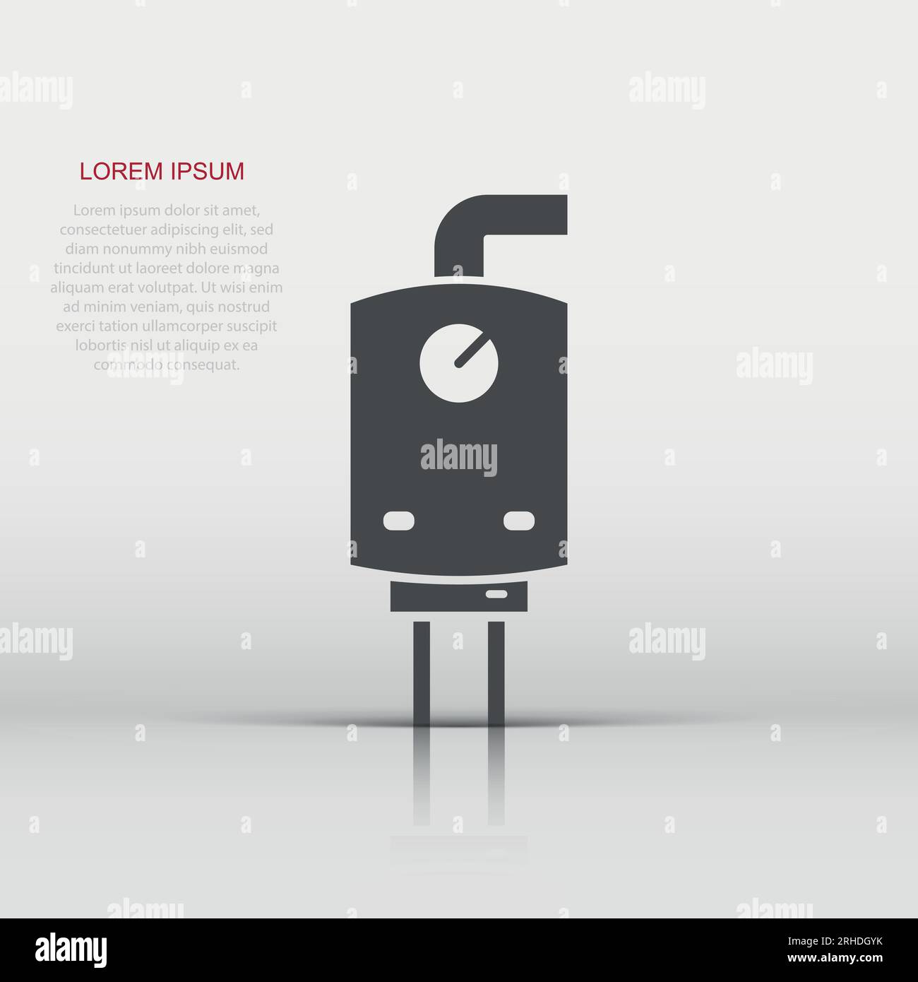 Gas boiler icon in flat style. Heater vector illustration on isolated ...