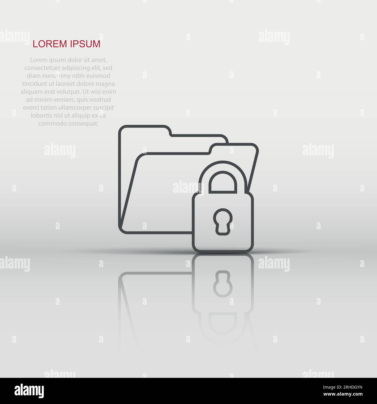 Files folder permission icon in flat style. Document access vector ...