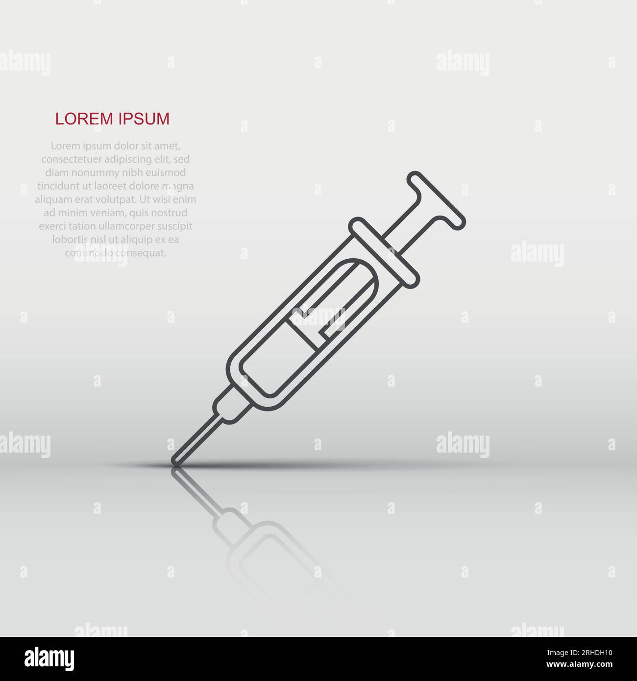 Syringe icon in flat style. Coronavirus vaccine inject vector ...