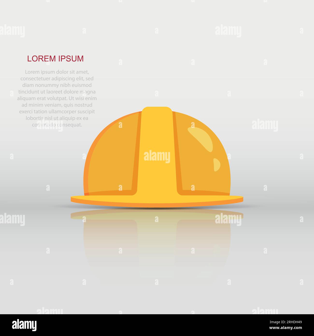 Construction helmet icon in flat style. Safety cap vector illustration ...