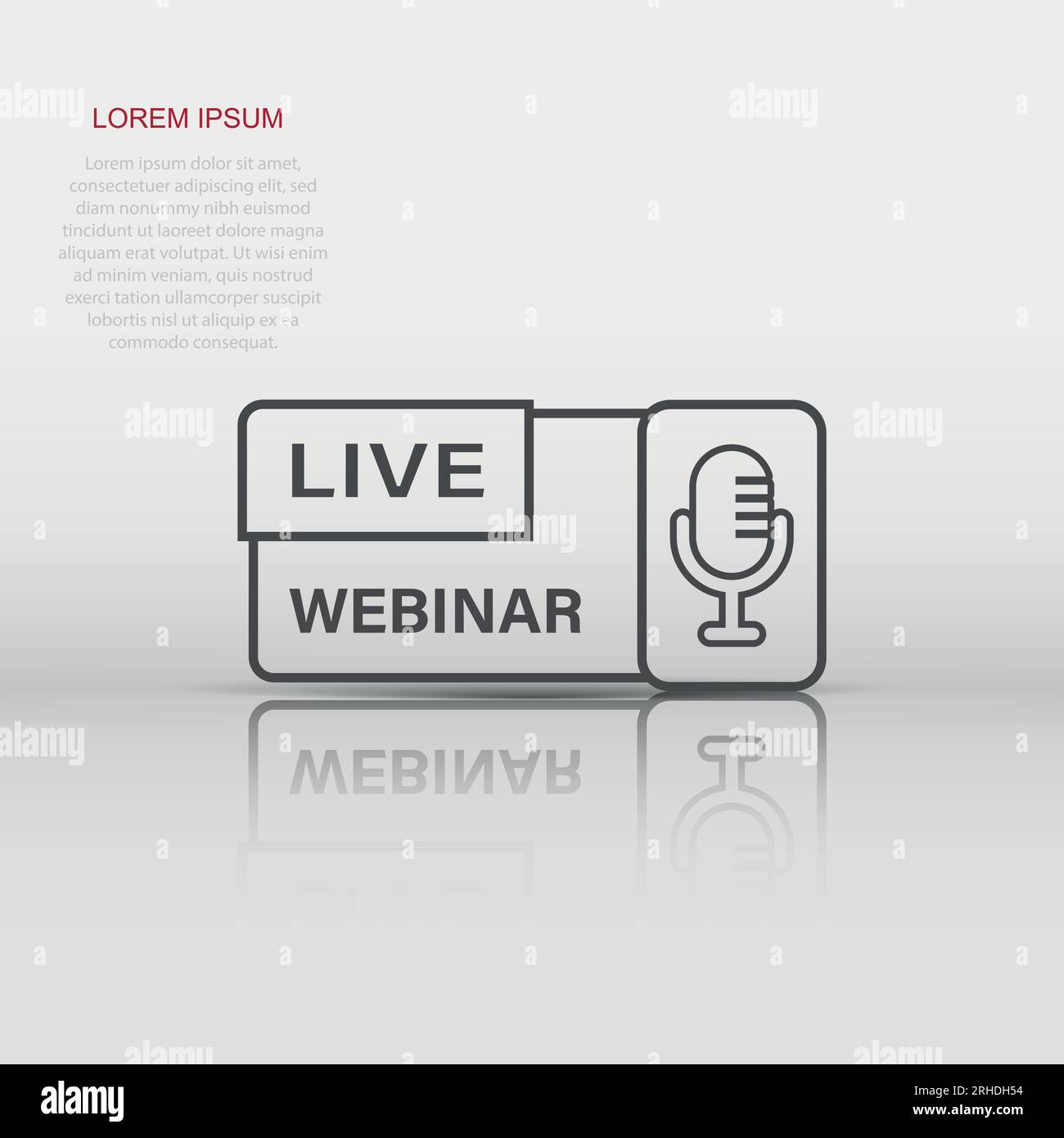 Live webinar icon in flat style. Online training vector illustration on ...