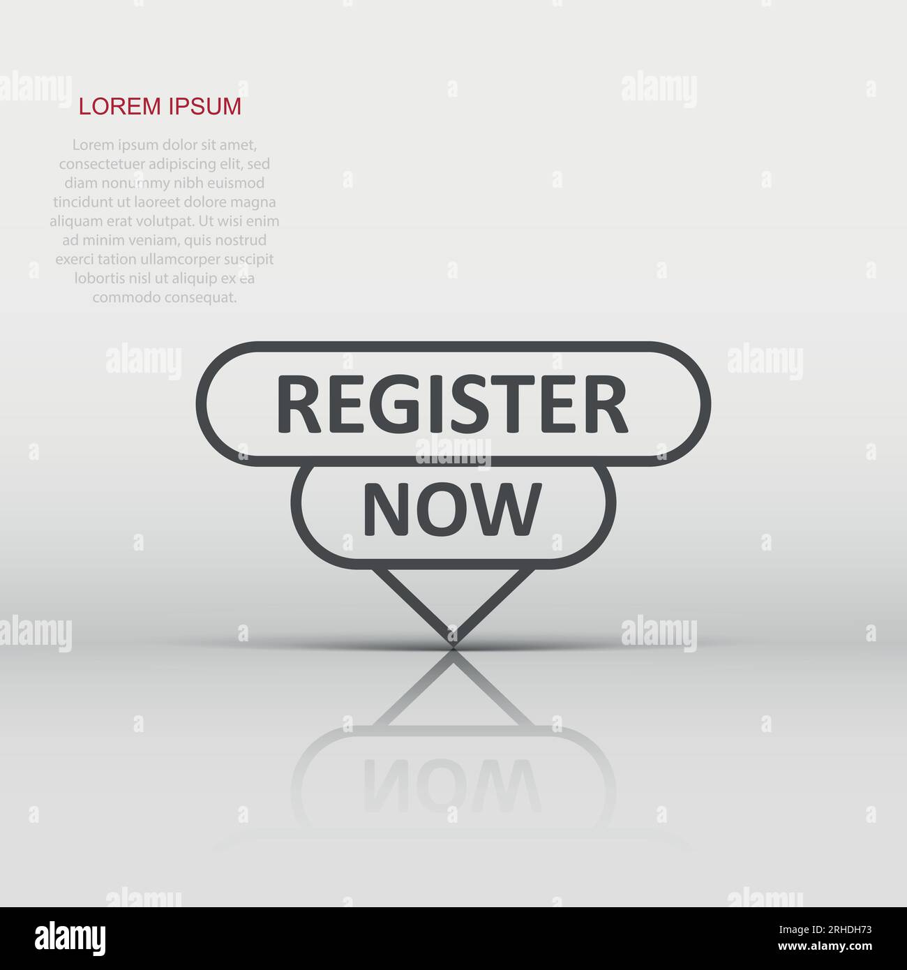 Register now icon in flat style. Registration vector illustration on ...