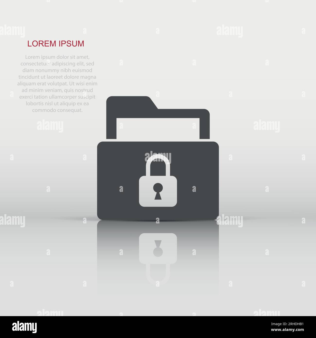 Files folder permission icon in flat style. Document access vector ...