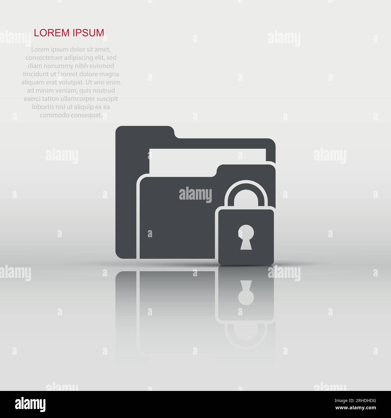 Files folder permission icon in flat style. Document access vector illustration on isolated ...
