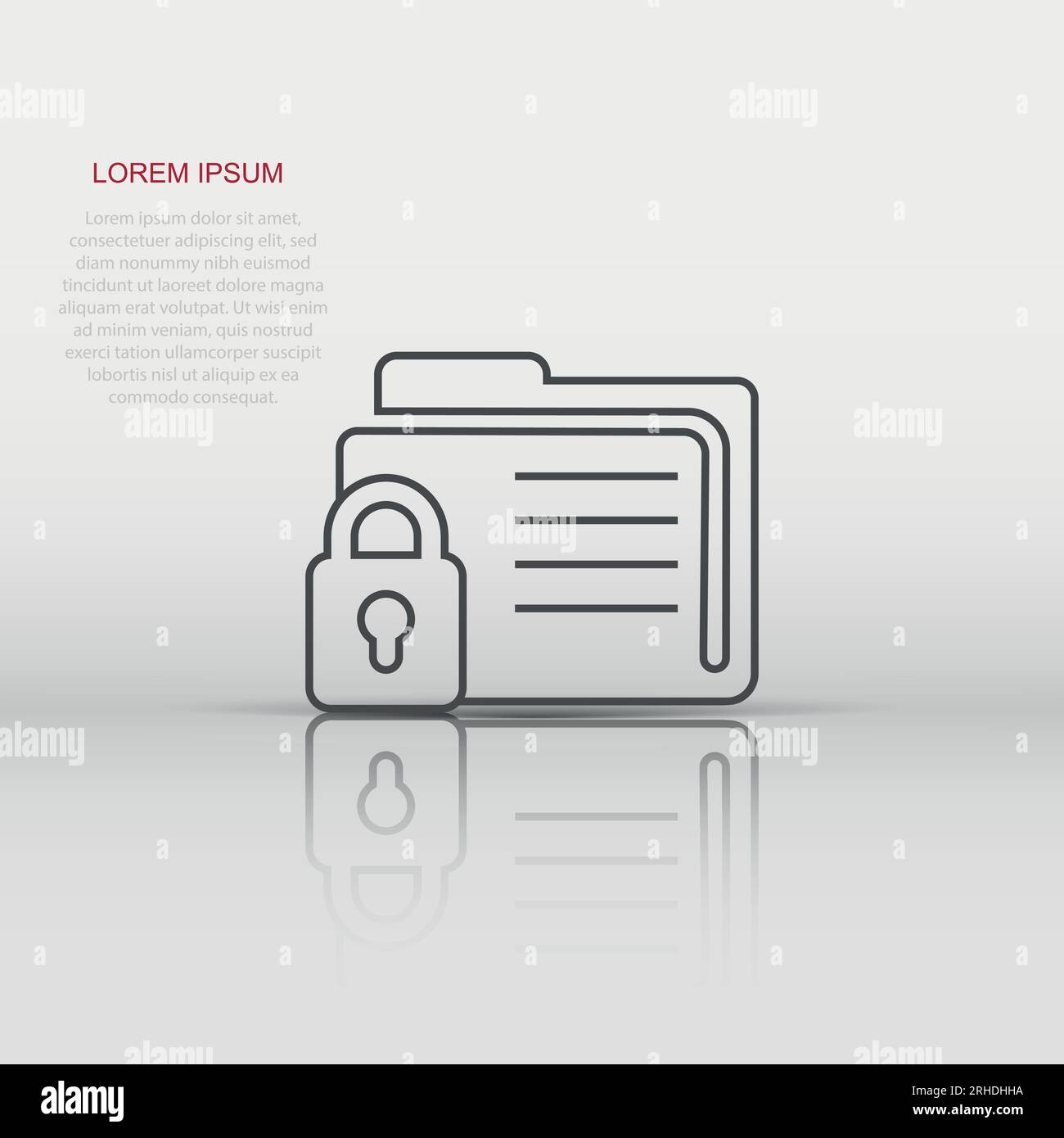 Files Folder Permission Icon In Flat Style Document Access Vector