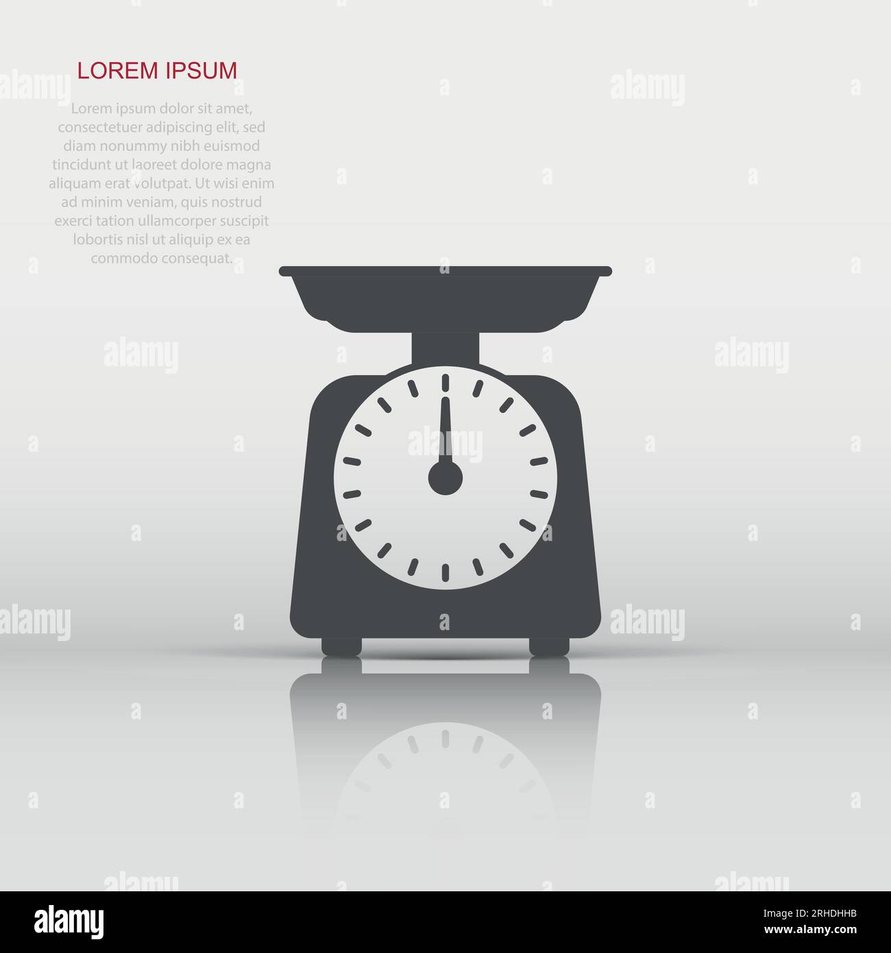 Bathroom weight scale icon in flat style. Mass measurement vector ...