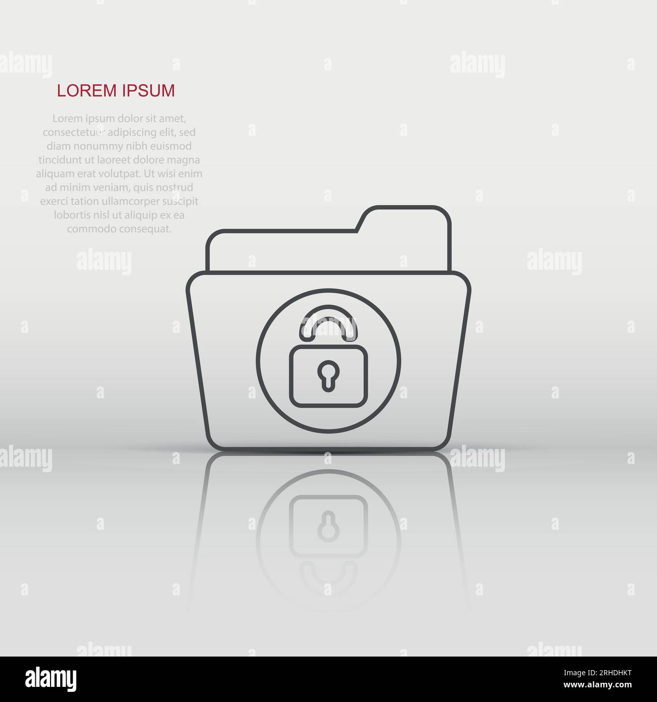 Files folder permission icon in flat style. Document access vector ...