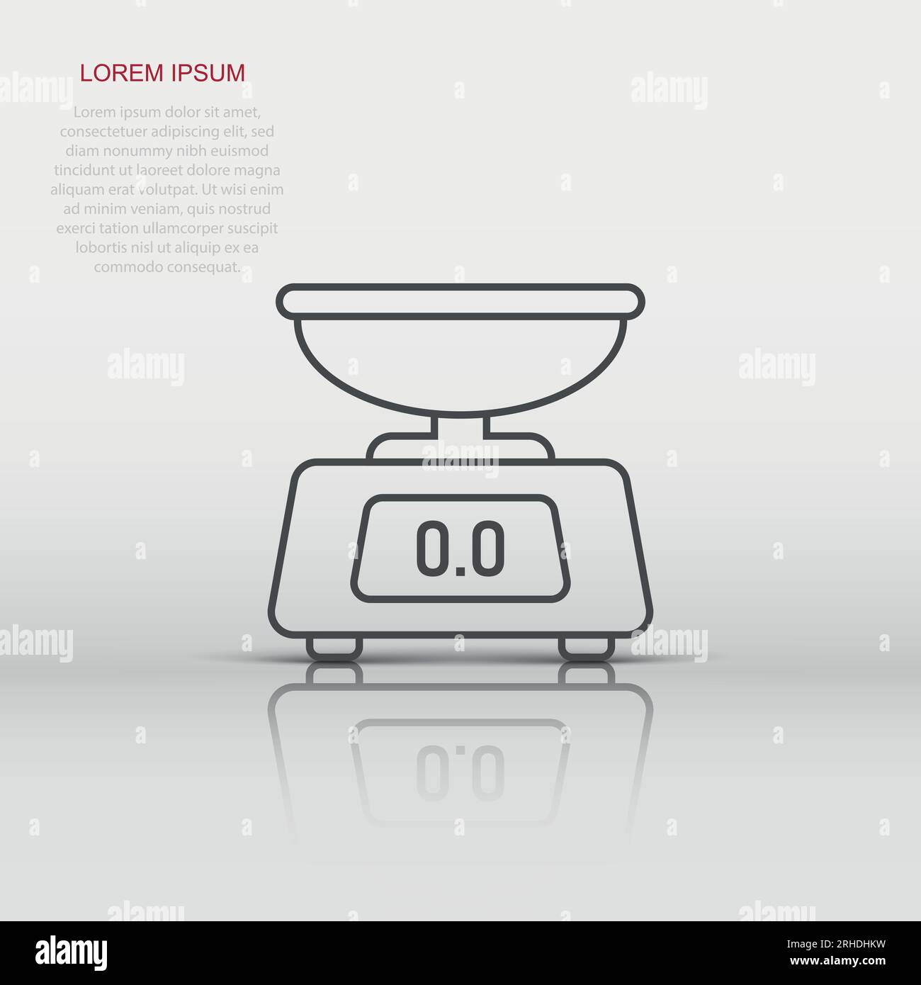 Bathroom weight scale icon in flat style. Mass measurement vector ...