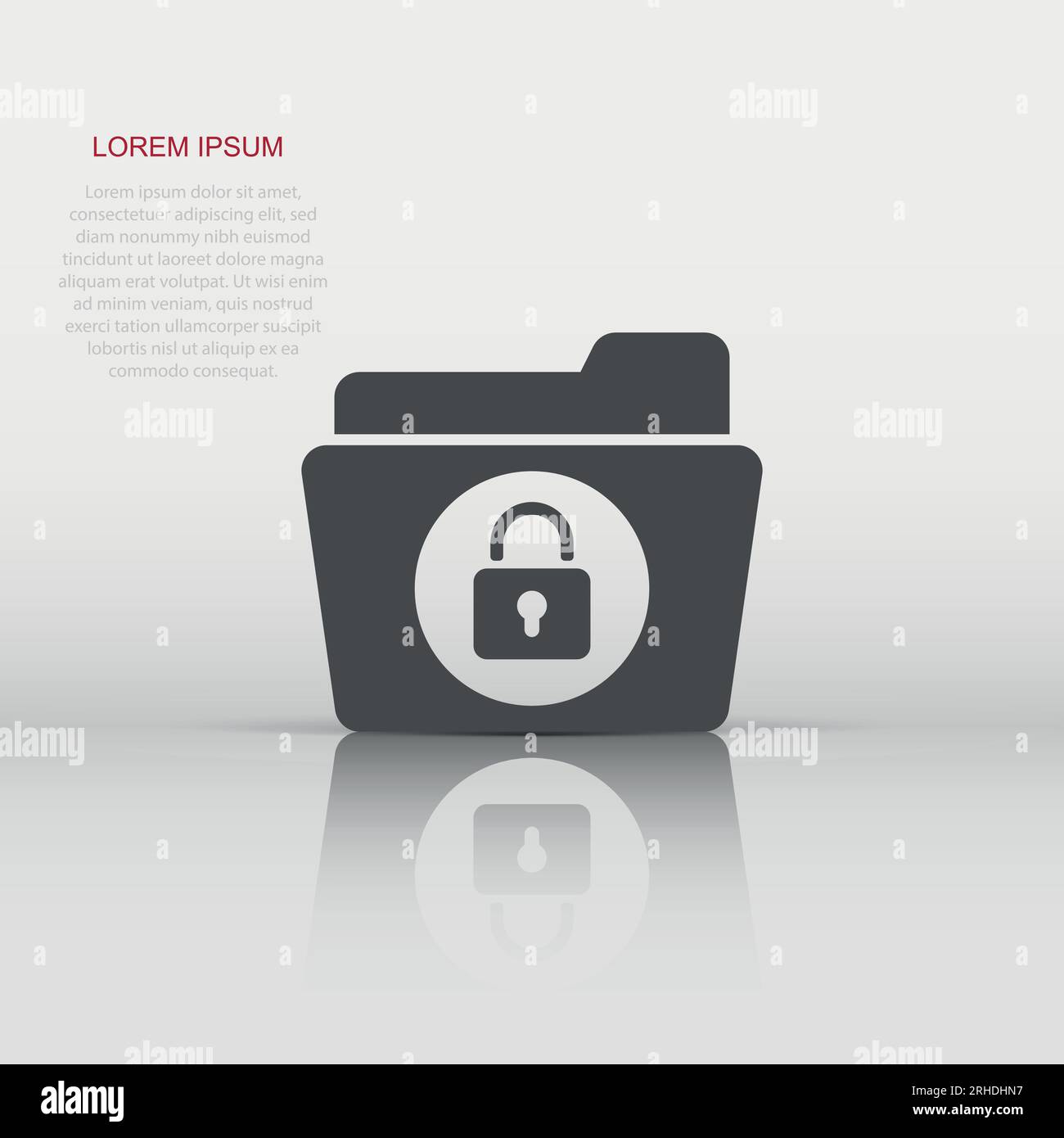 Files folder permission icon in flat style. Document access vector illustration on isolated ...