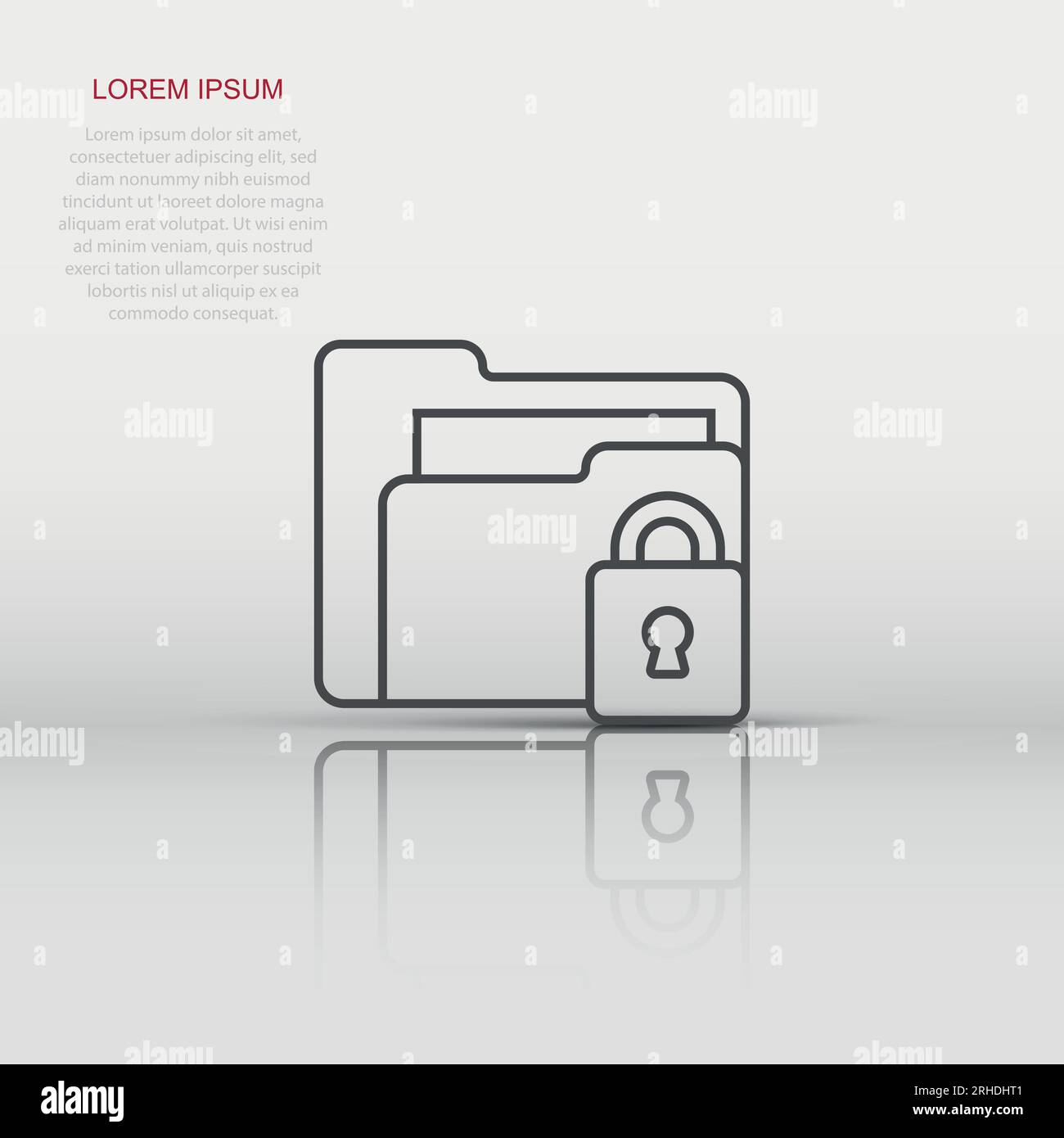 Files folder permission icon in flat style. Document access vector illustration on isolated ...