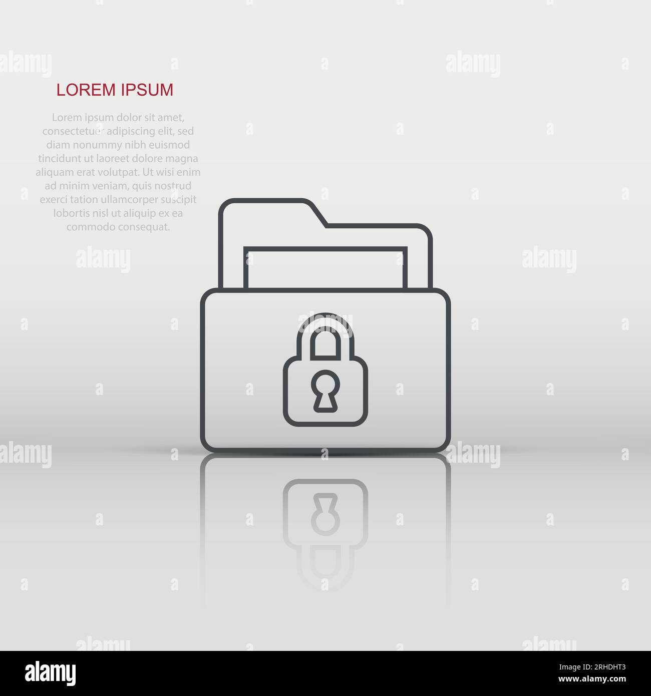 Files folder permission icon in flat style. Document access vector ...