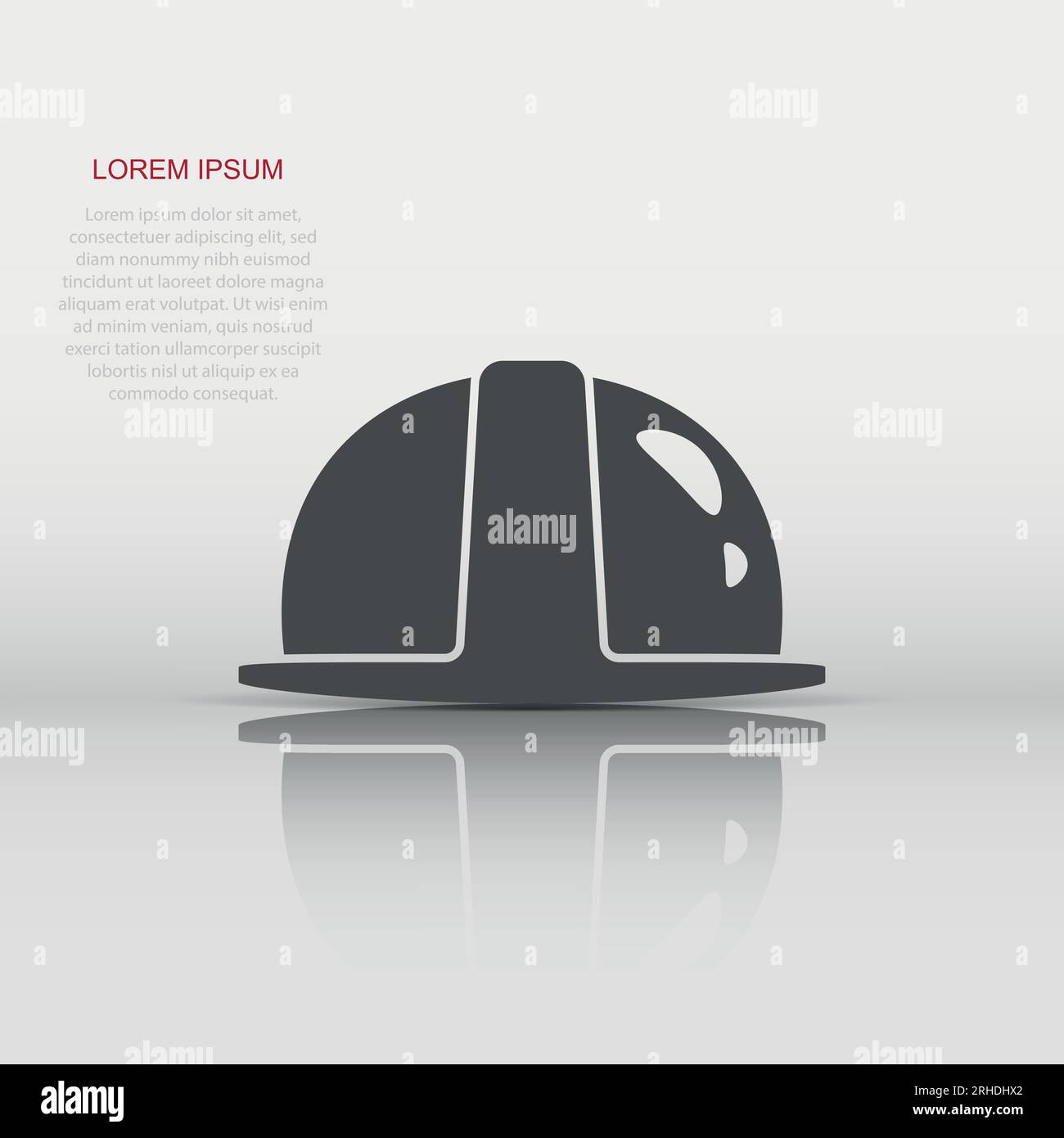 Construction helmet icon in flat style. Safety cap vector illustration ...