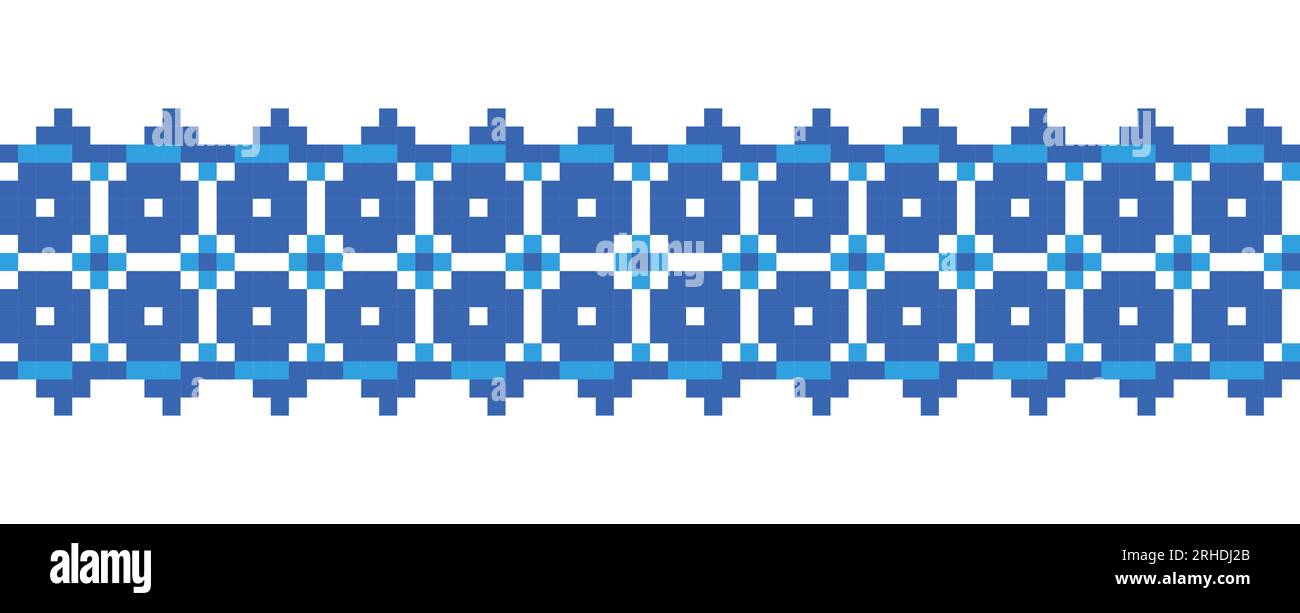 Ukrainian ornament in blue colors. Ukrainian geometric vector ornament ...