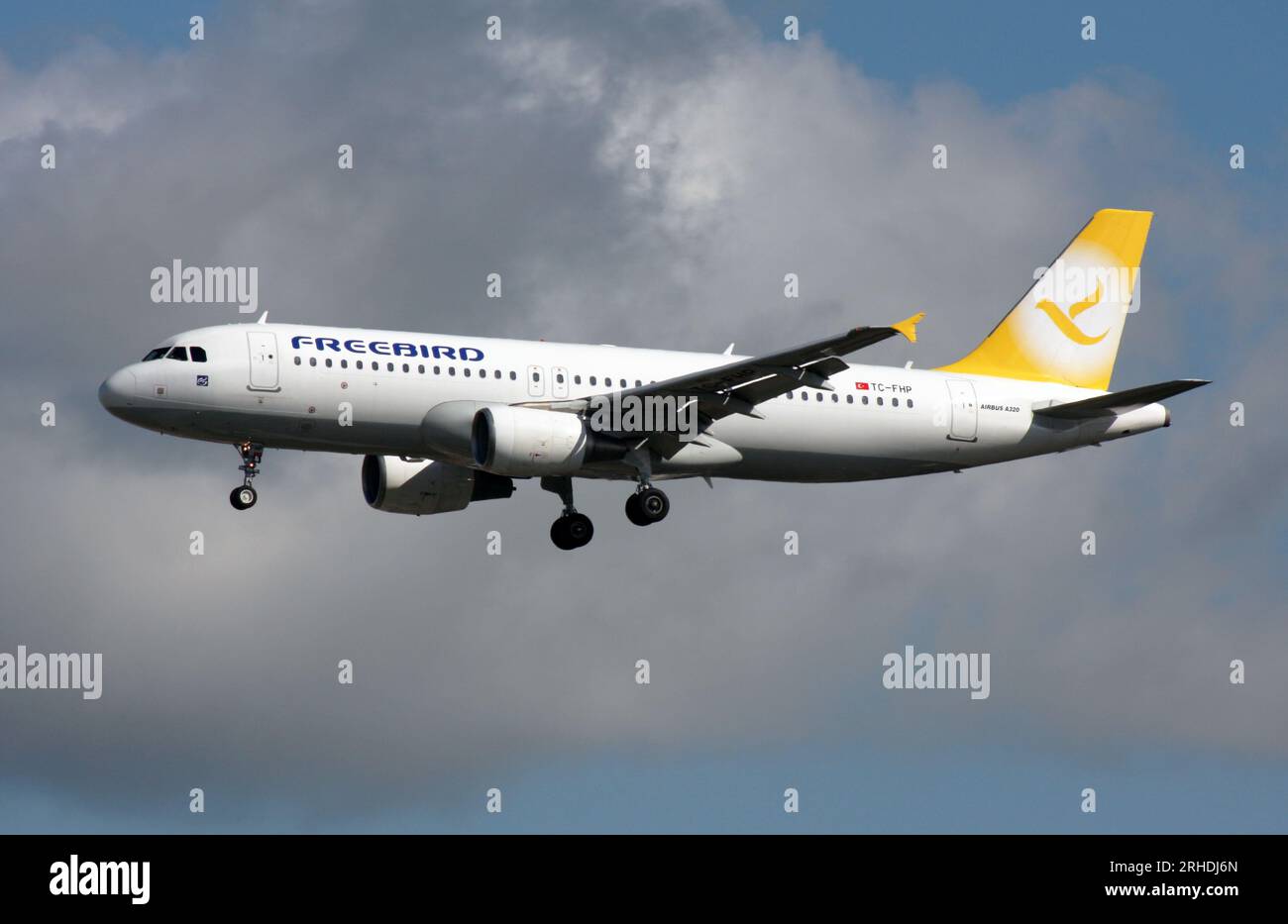 An Airbus A320 of Freebird approaching London Gatwick Airport Stock ...