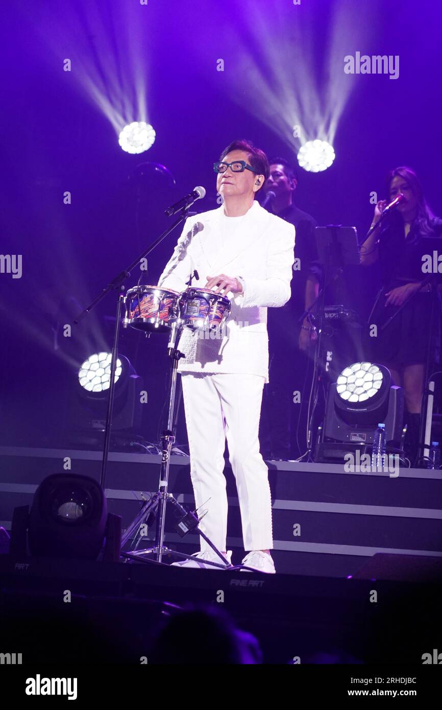 Hong Kong singer and actor Alan Tam performs at a concert in Hong Kong ...