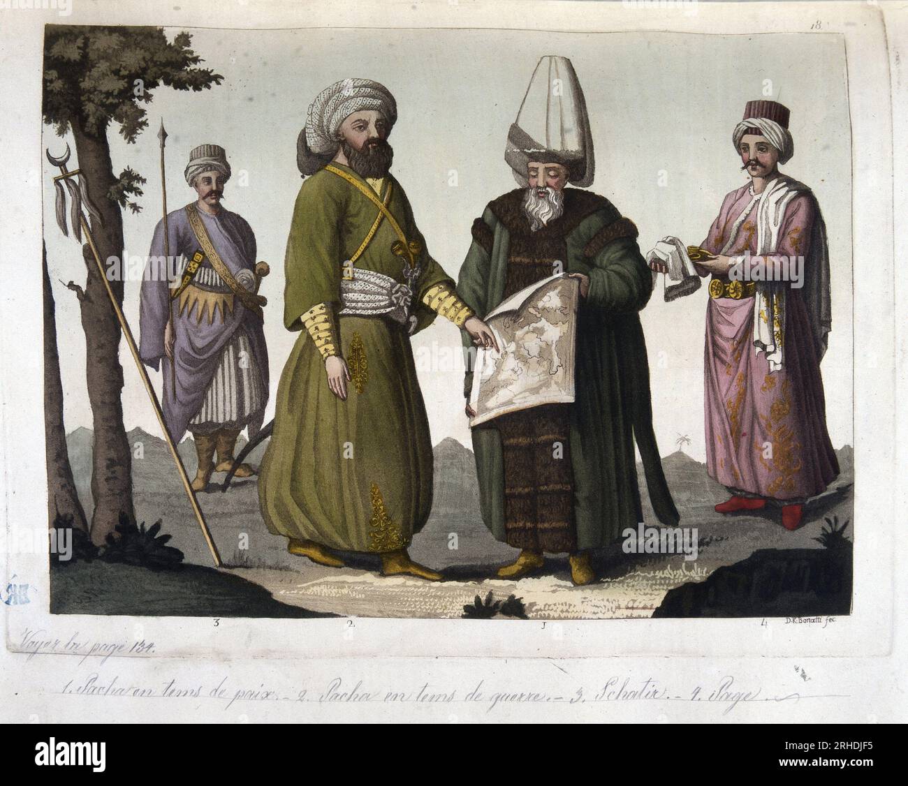 Pachas en costumes, debut 19e siecle in "Le Costume ancien et moderne ...