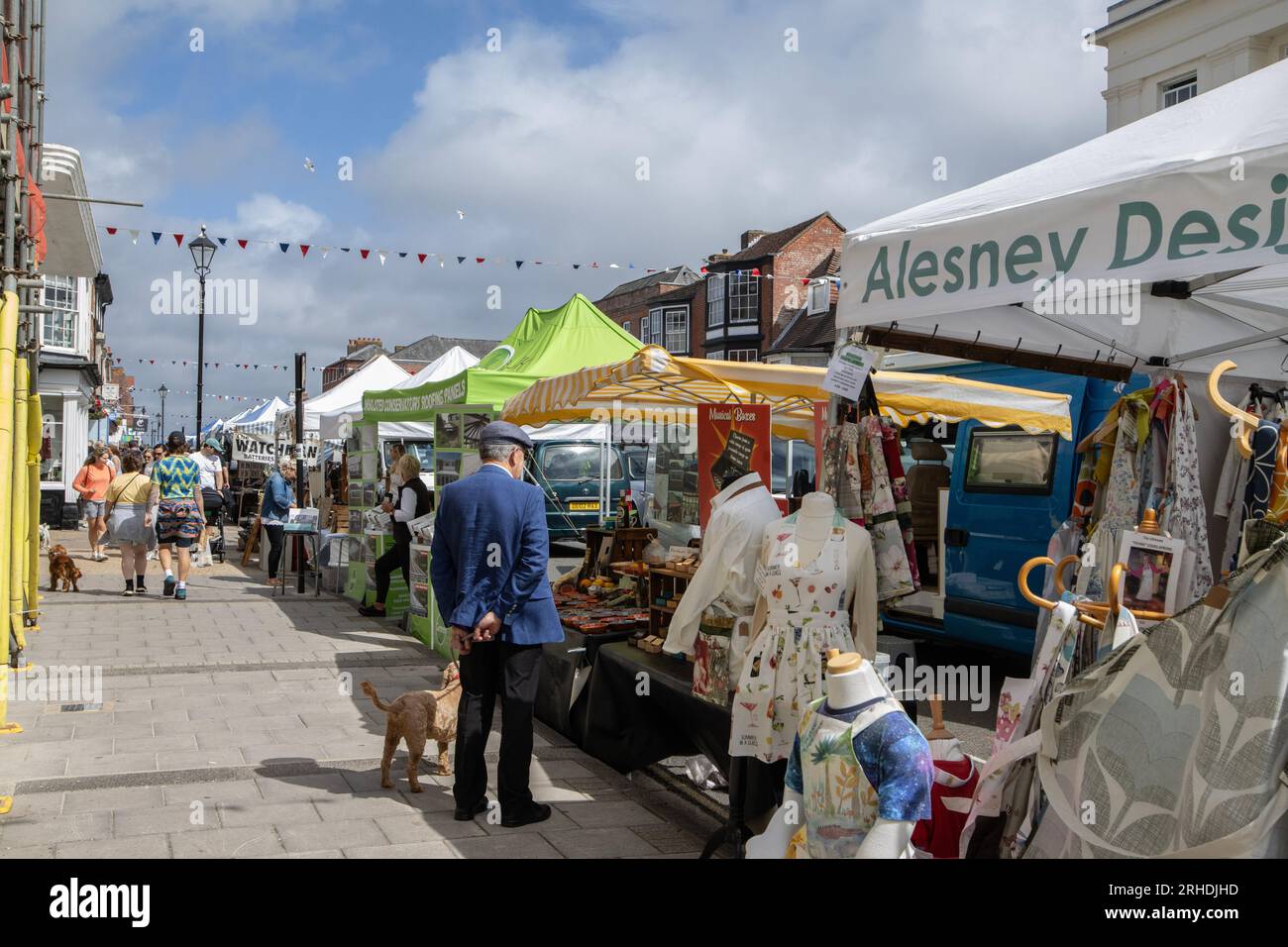 Saturday Market stalls, Lymington, Hampshire, England, United Kingdom ...