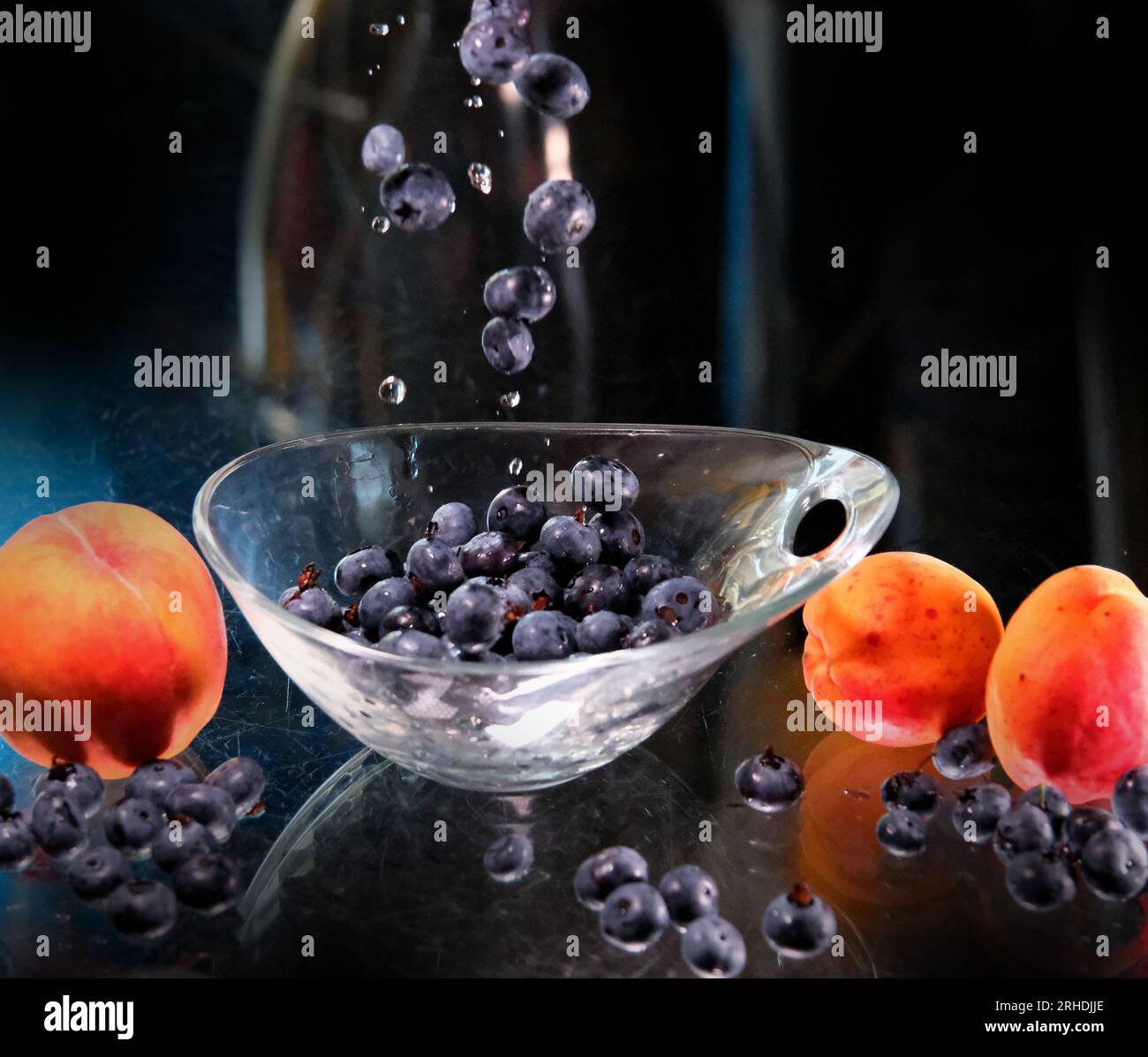 Footage of Washing Blueberries with Water in Progress. This footage ...