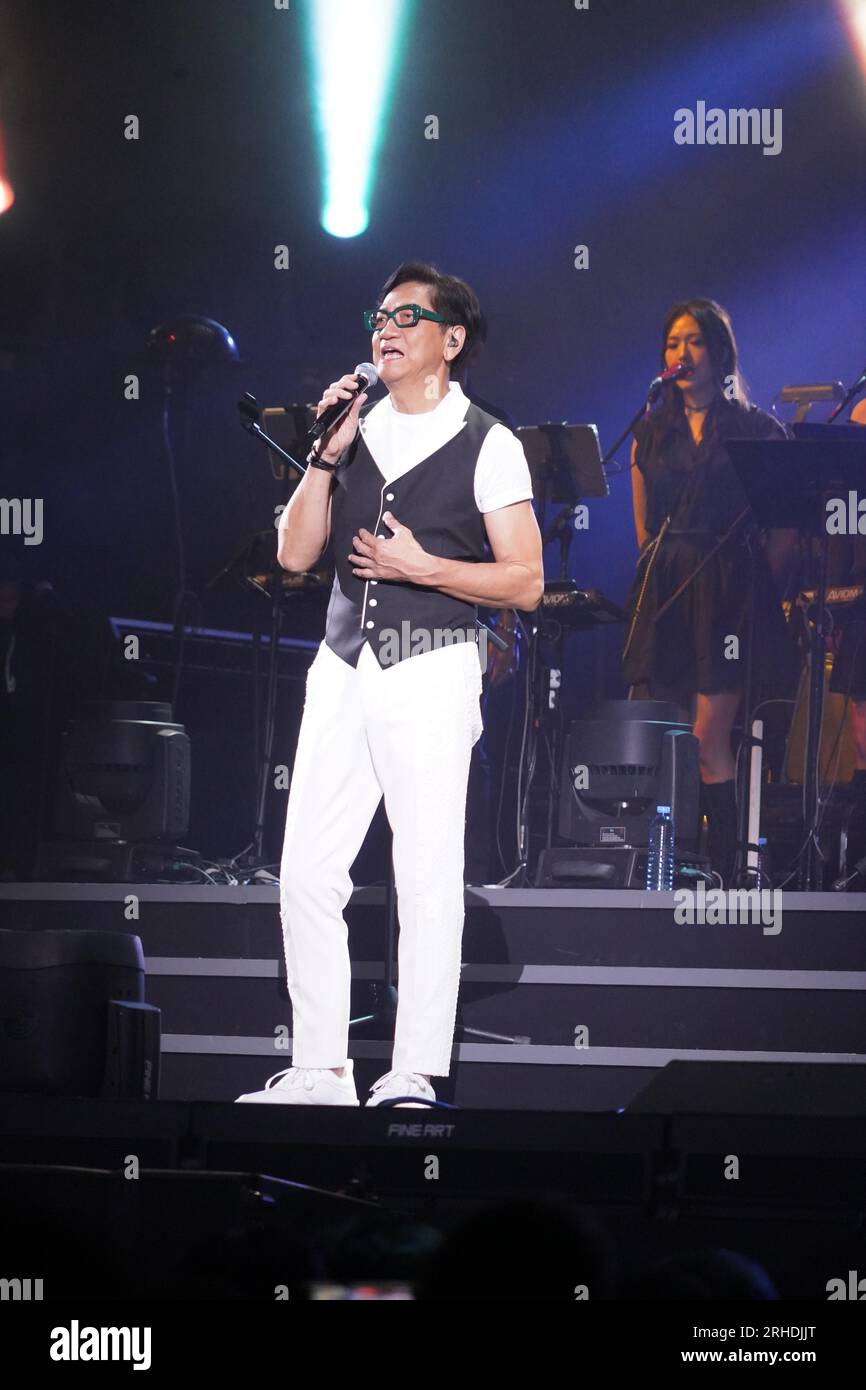 Hong Kong singer and actor Alan Tam performs at a concert in Hong Kong ...