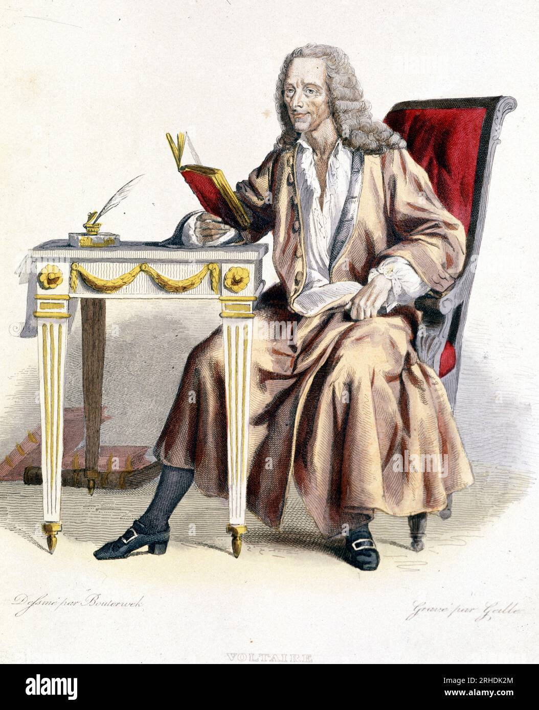 Voltaire - in Ed. Mennechet, "Le Plutarque francais", 1837 Stock Photo ...