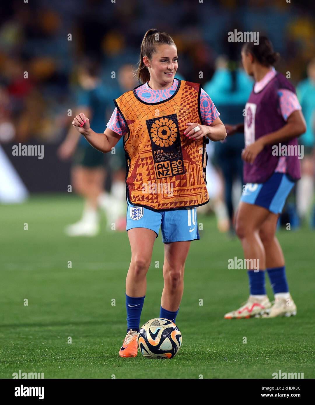 England’s Ella Toone warms up on the pitch before the FIFA Women's ...