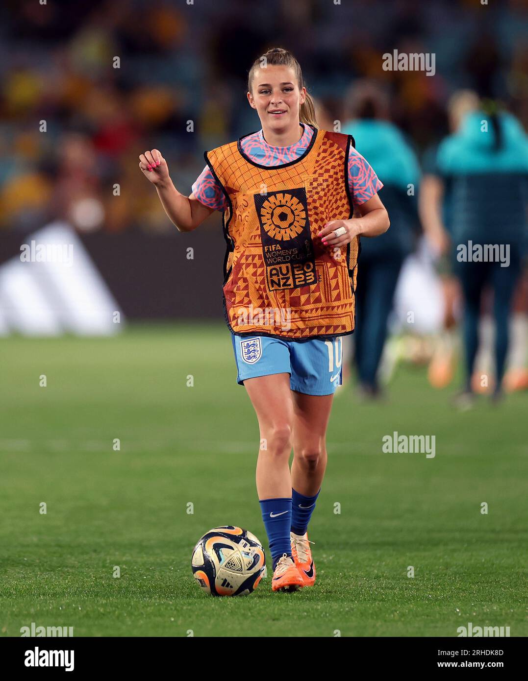 England’s Ella Toone warms up on the pitch before the FIFA Women's ...