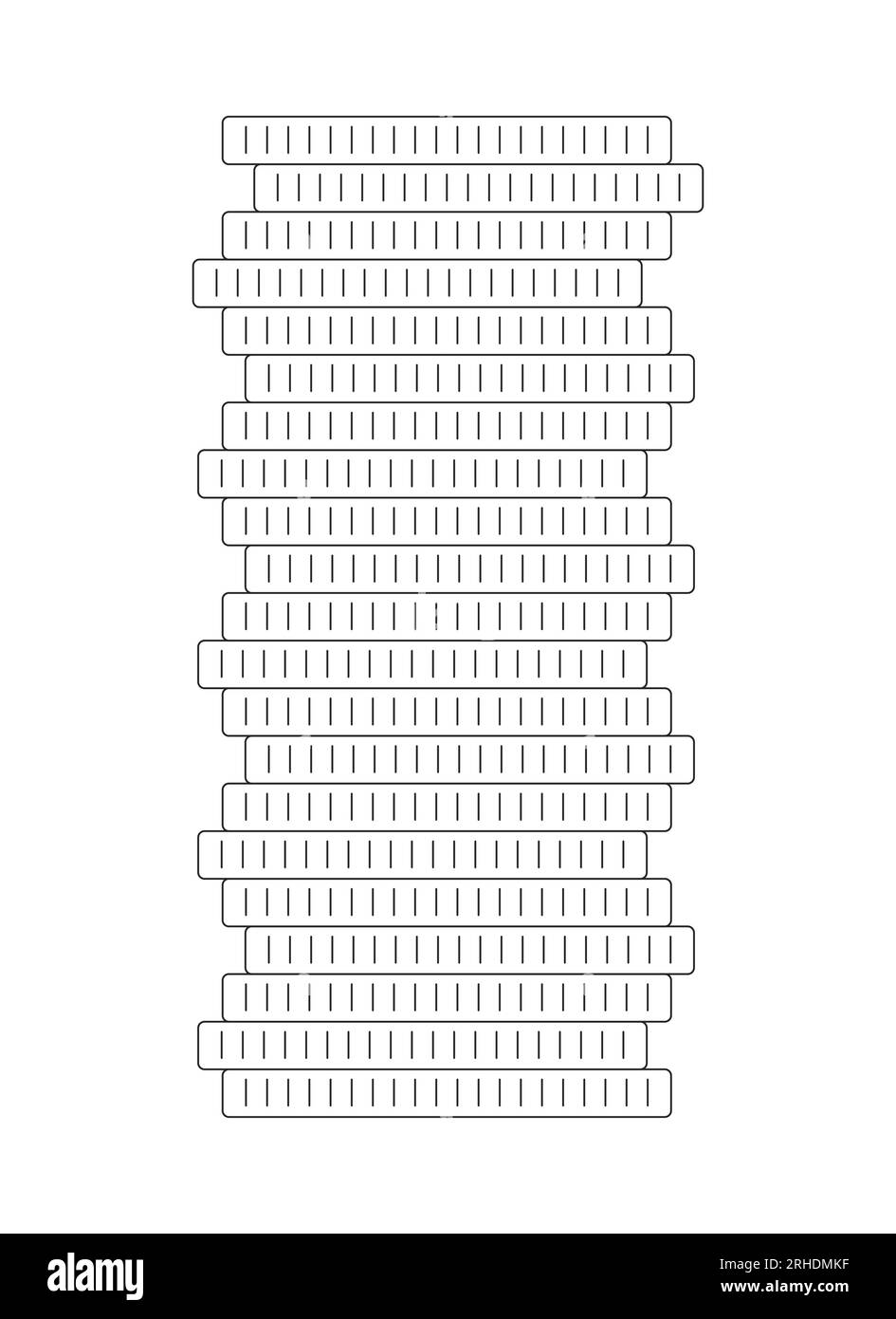 Pile of golden coins flat monochrome isolated vector object Stock ...