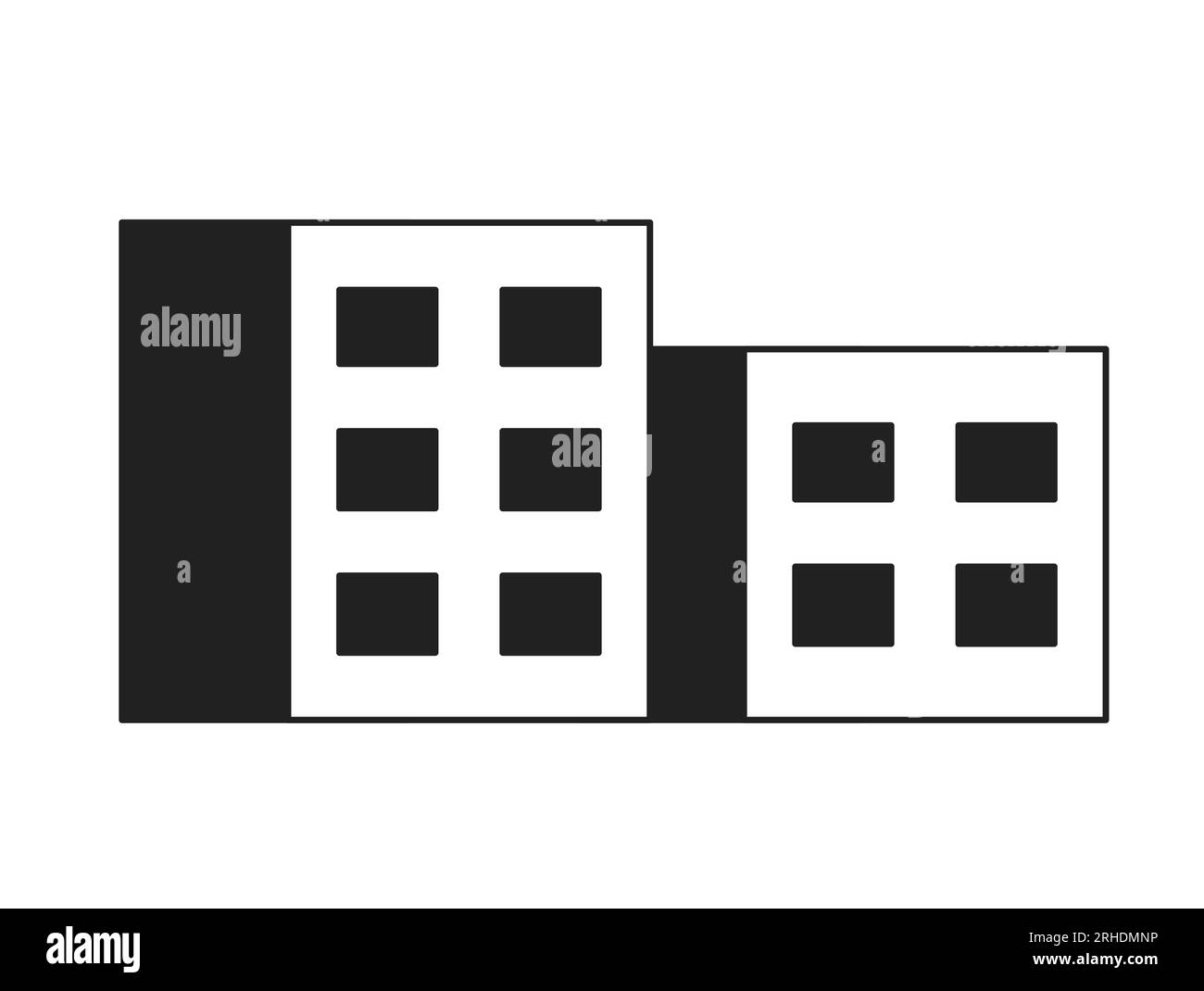 Real Estate Buildings Monochrome Flat Vector Object Stock Vector Image