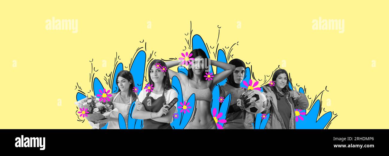 Beautiful woman in different professions and occupation. Gender ...