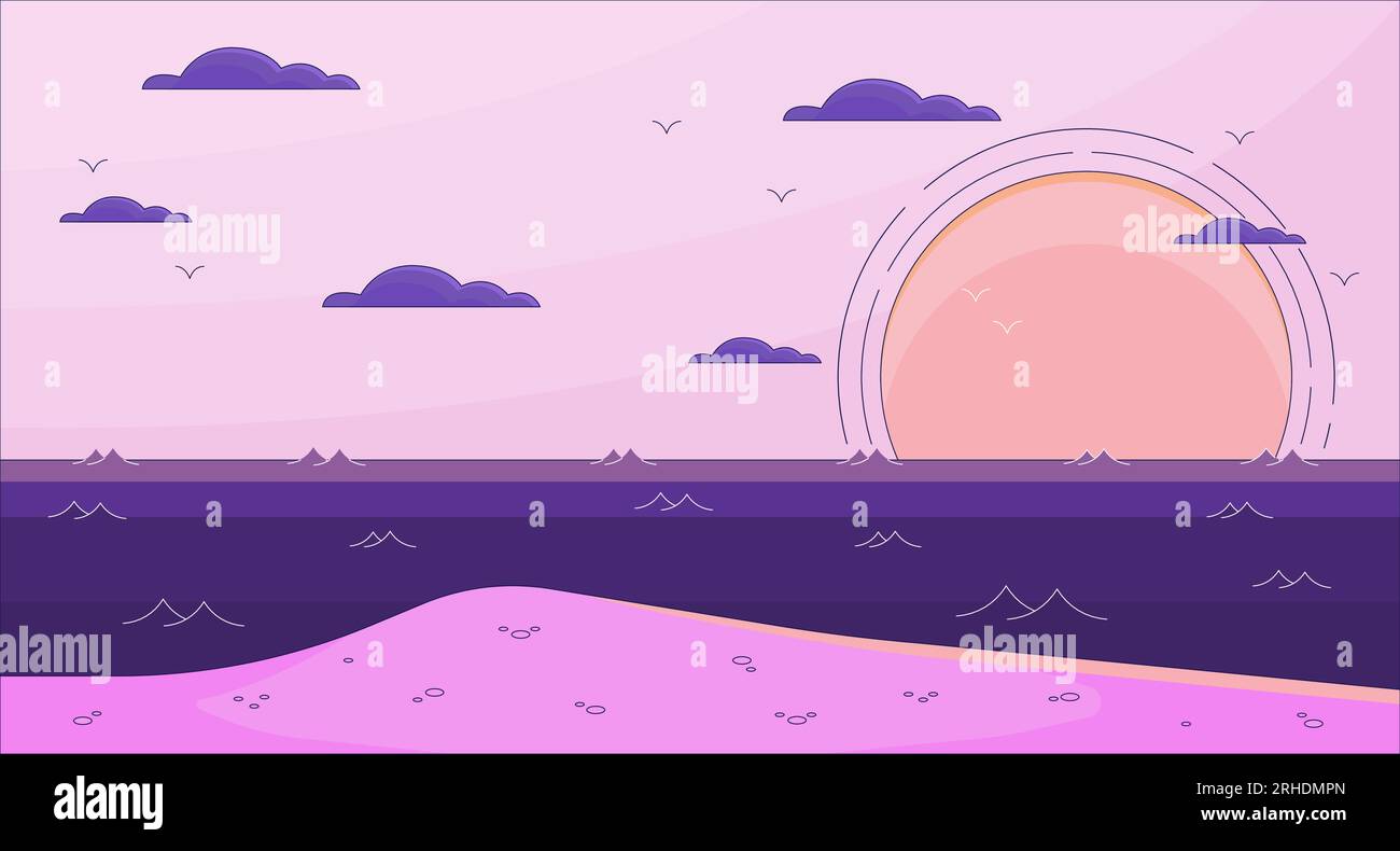 Sunset in the sea chill lo fi background Stock Vector Image & Art - Alamy