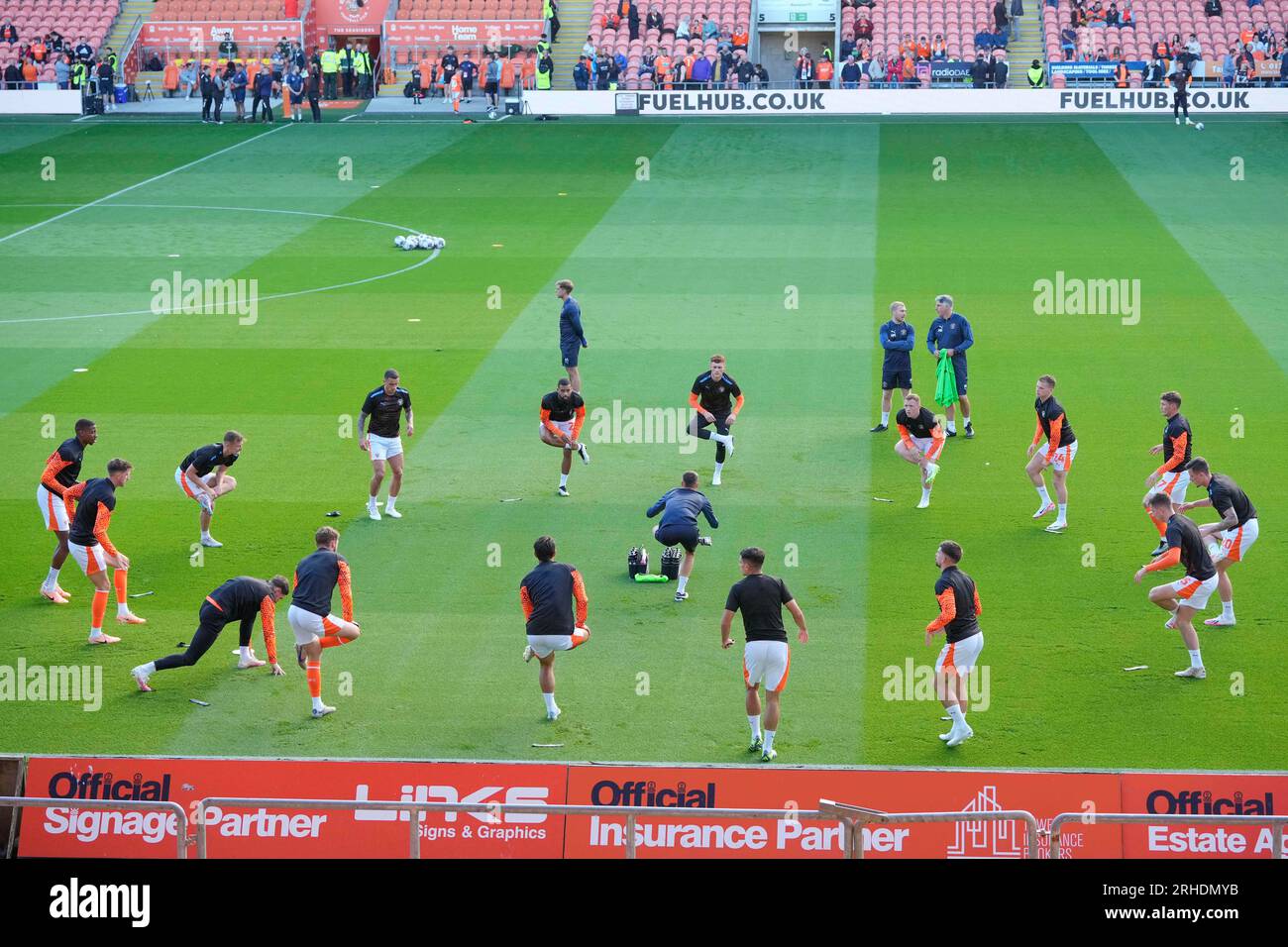 Blackpool players warm up before the Sky Bet League 1 match Blackpool ...
