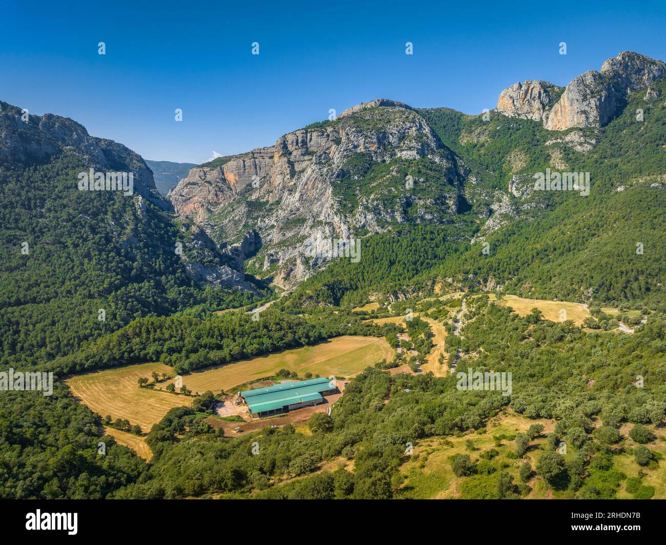 Aerial view of the Collegats gorge and the Geganta Dormida (sleeping ...