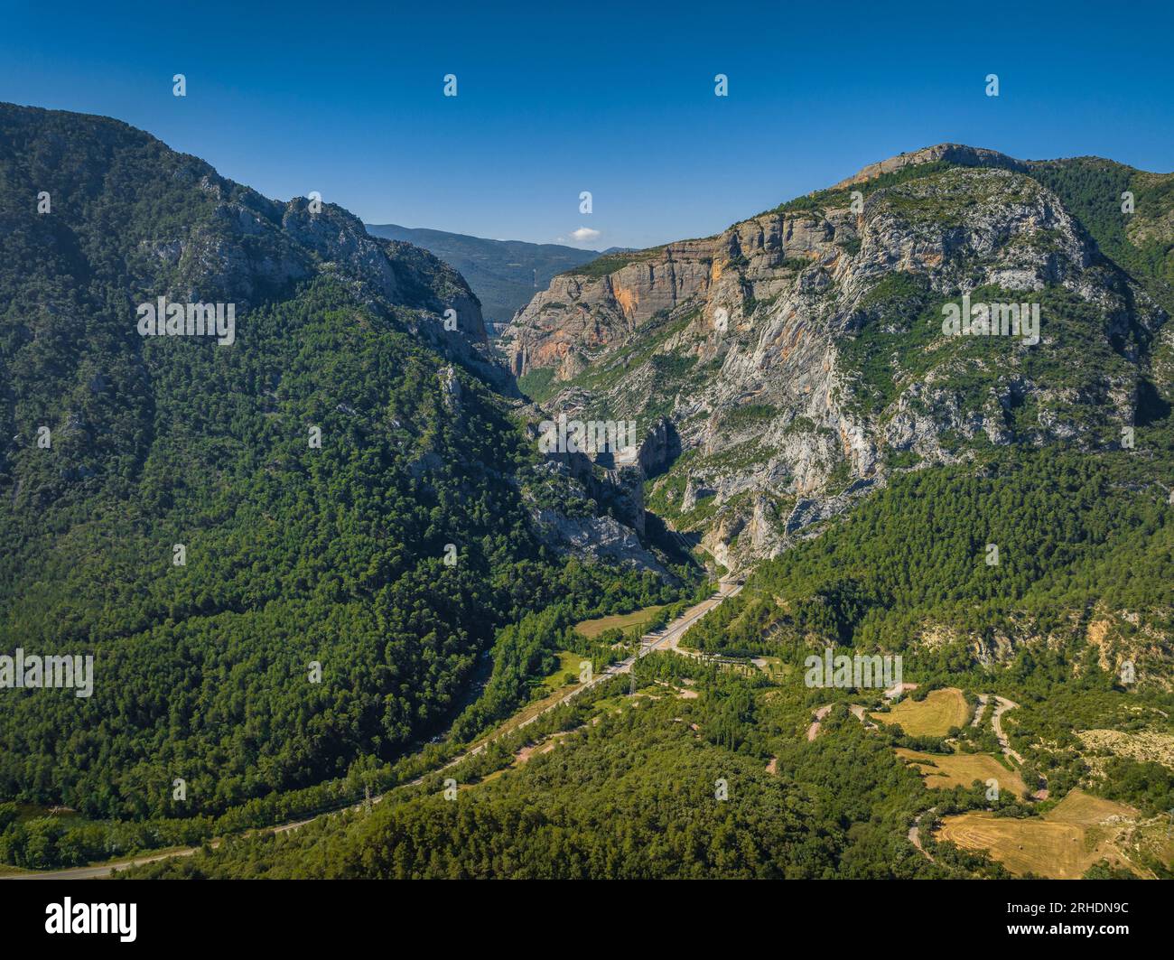 Aerial view of the Collegats gorge and the Geganta Dormida (sleeping ...