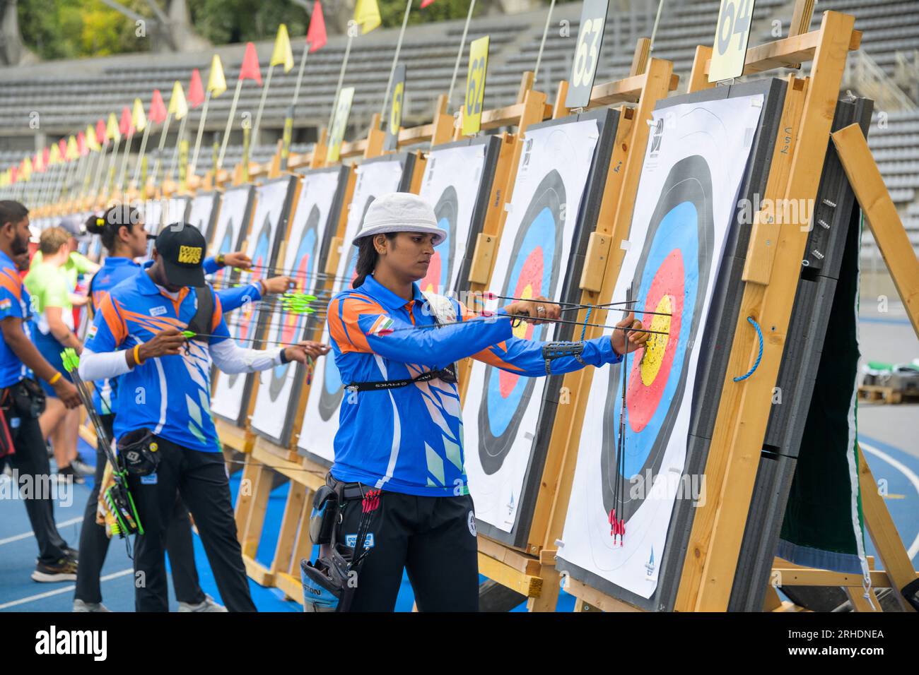 Paris, France. 15th Aug, 2023. First day of the Archery World Cup in ...