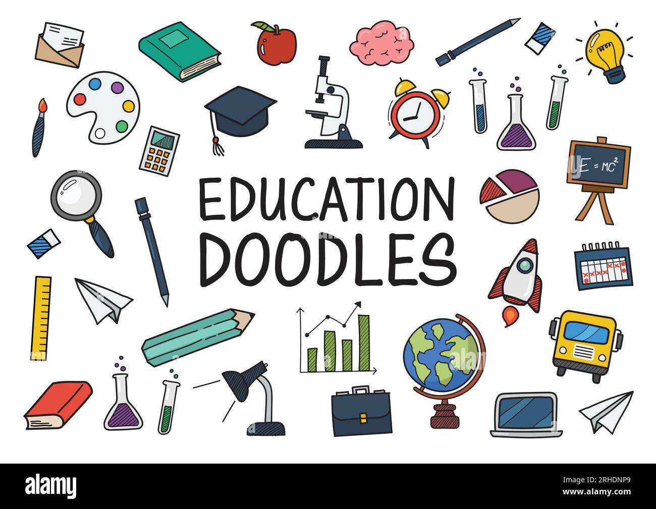 Color hand drawn mathematics Cut Out Stock Images & Pictures - Alamy