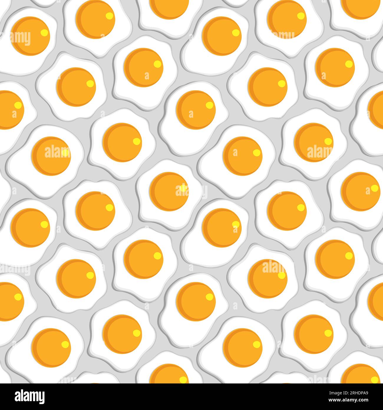 Vector seamless pattern of fried eggs with yellow yolks and whites of ...