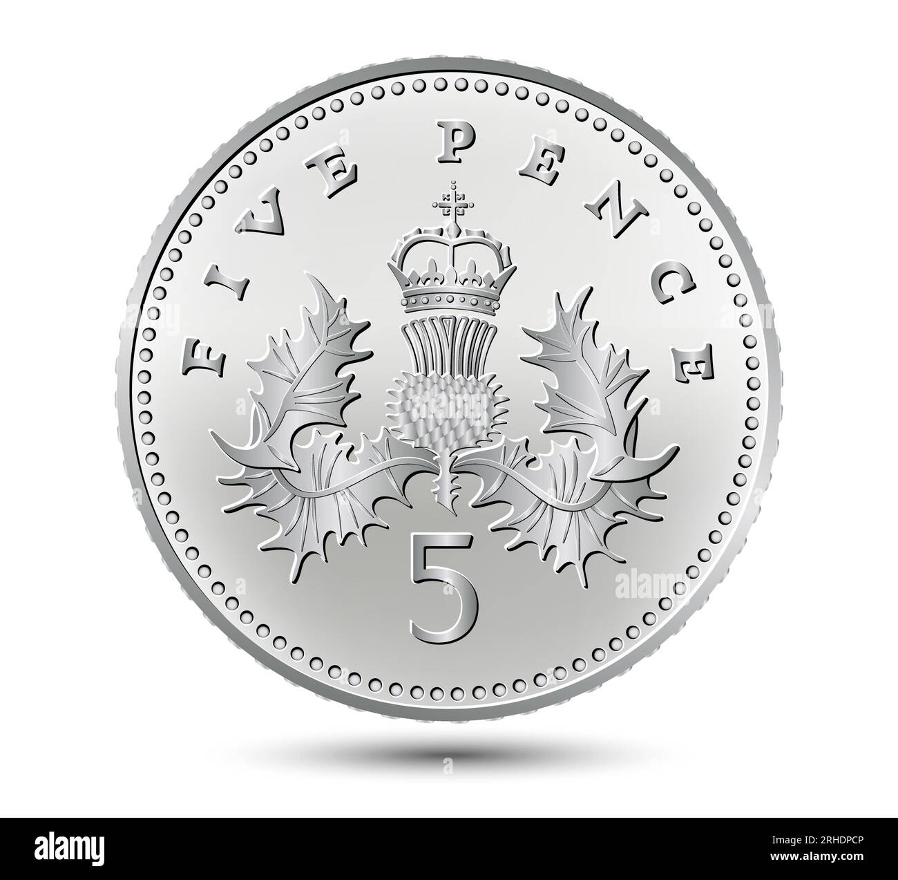 Five Pence coin isolated on a white background. Vector illustration Stock Vector Image & Art - Alamy