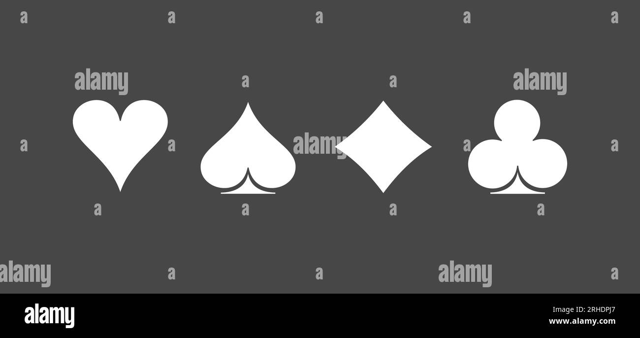 Poker playing cards suits symbols - spades hearts diamonds and clubs ...